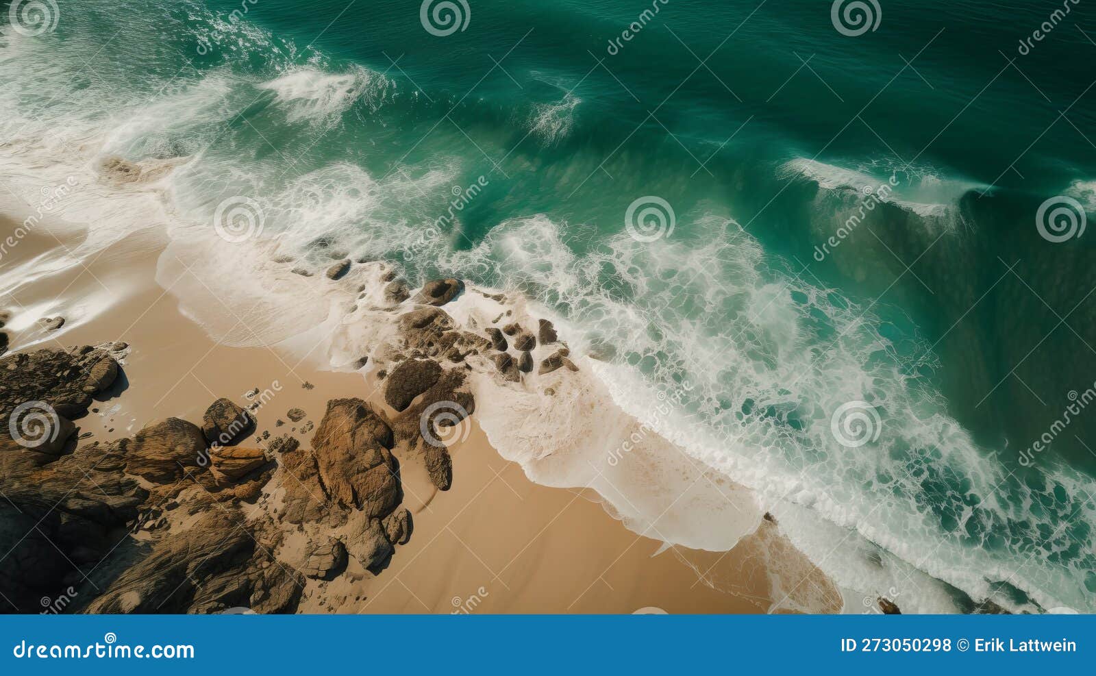 Birds Eye View Over a Sandy Beach - Made with Generative AI Tools Stock ...