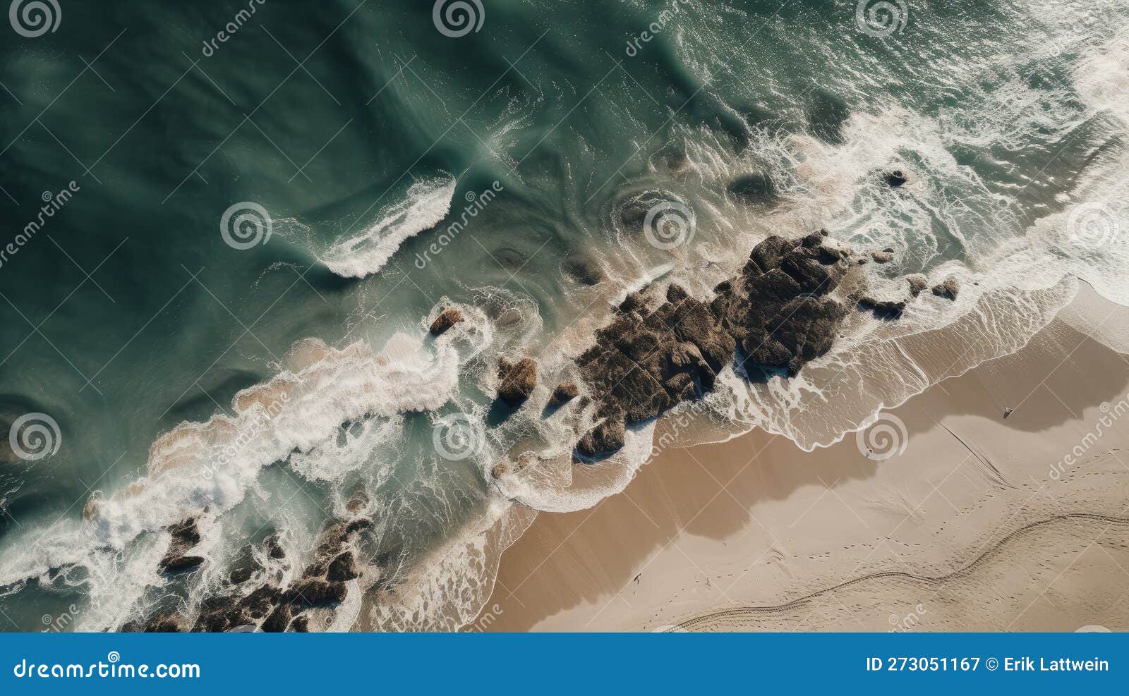 Birds Eye View Over a Sandy Beach - Made with Generative AI Tools Stock ...