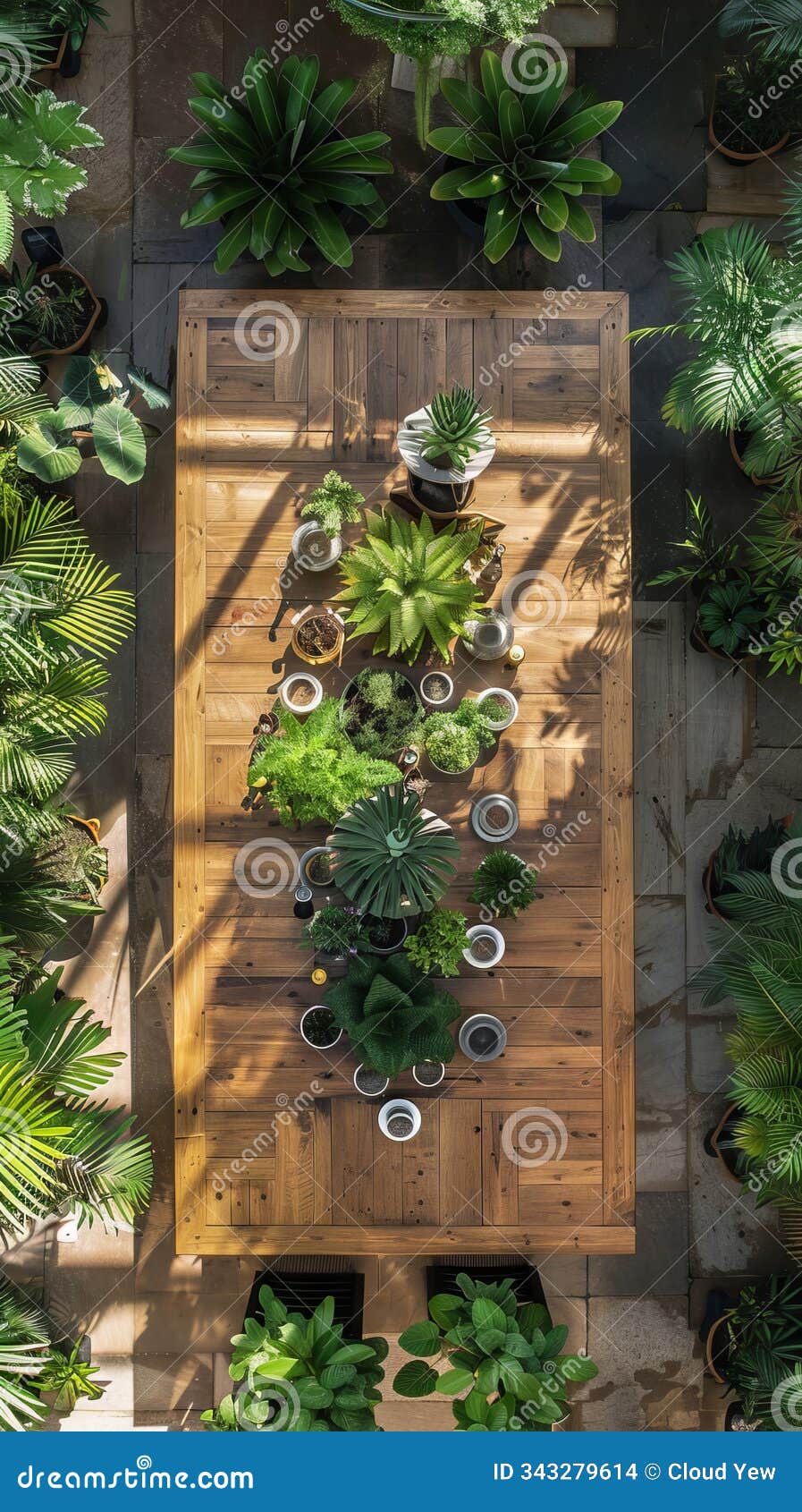 Birds Eye View of Plant Decoration Stock Illustration - Illustration of ...