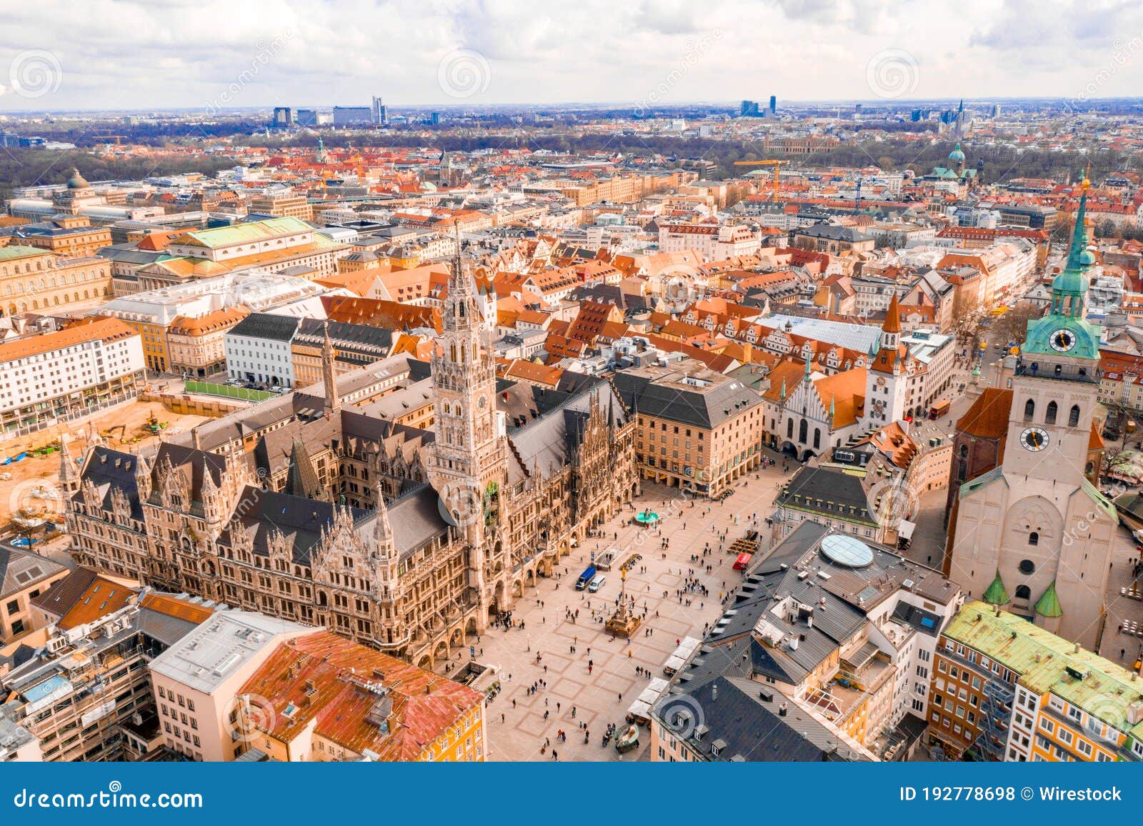 Birds Eye View Shot of Stunning Munich, Germany Stock Photo - Image of ...