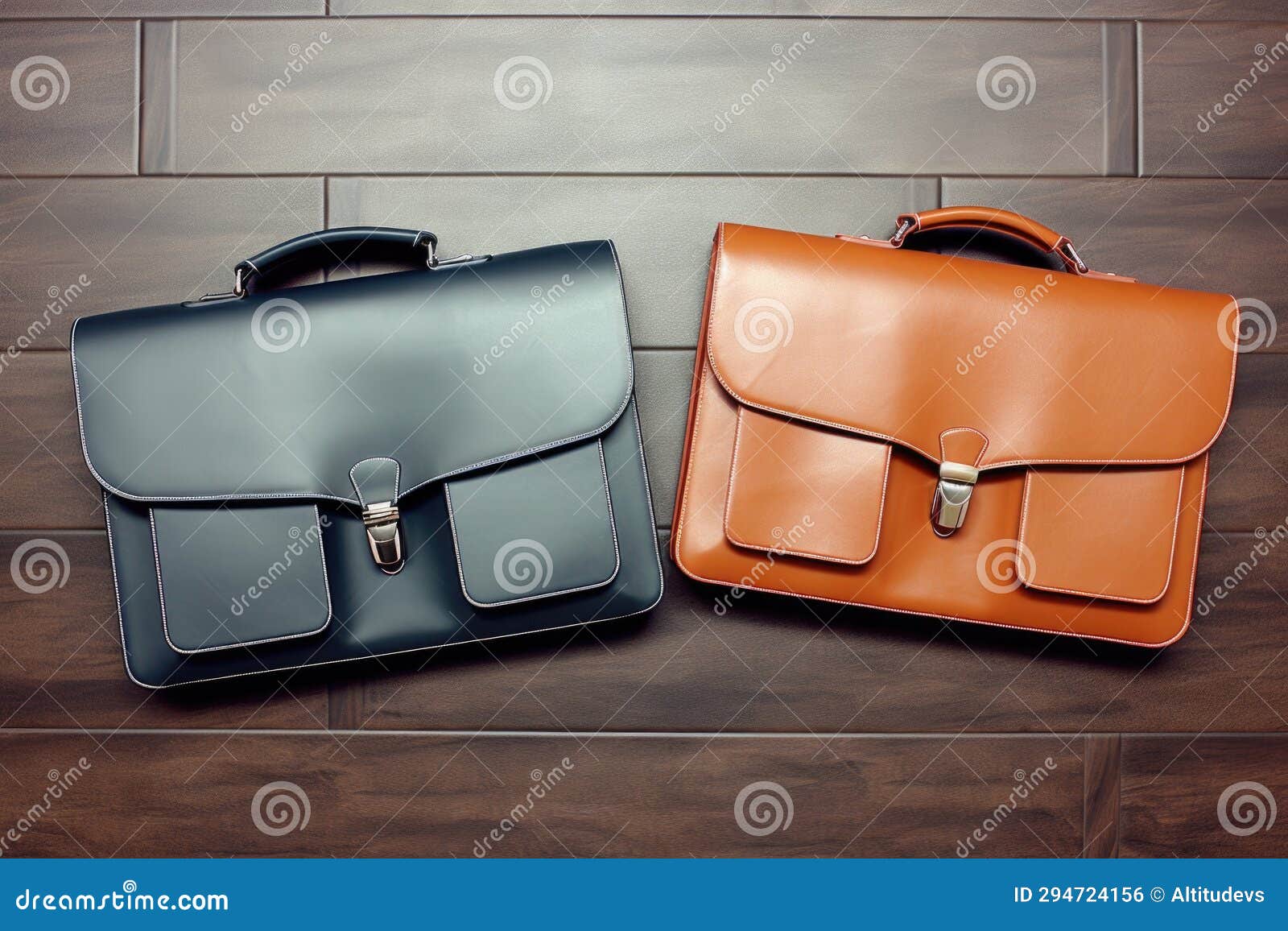 A Birds Eye View of Two Briefcases Side-by-side Stock Photo - Image of ...