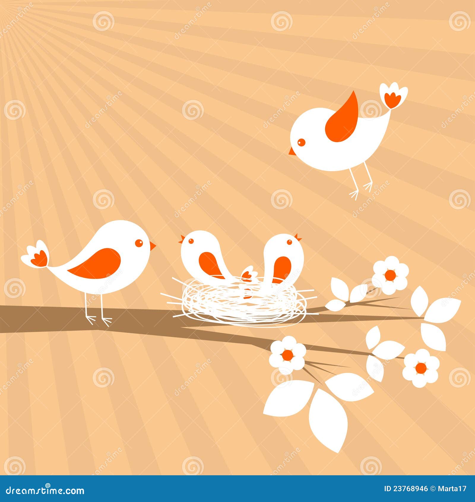 Birds family stock vector. Illustration of newborn, childish - 23768946