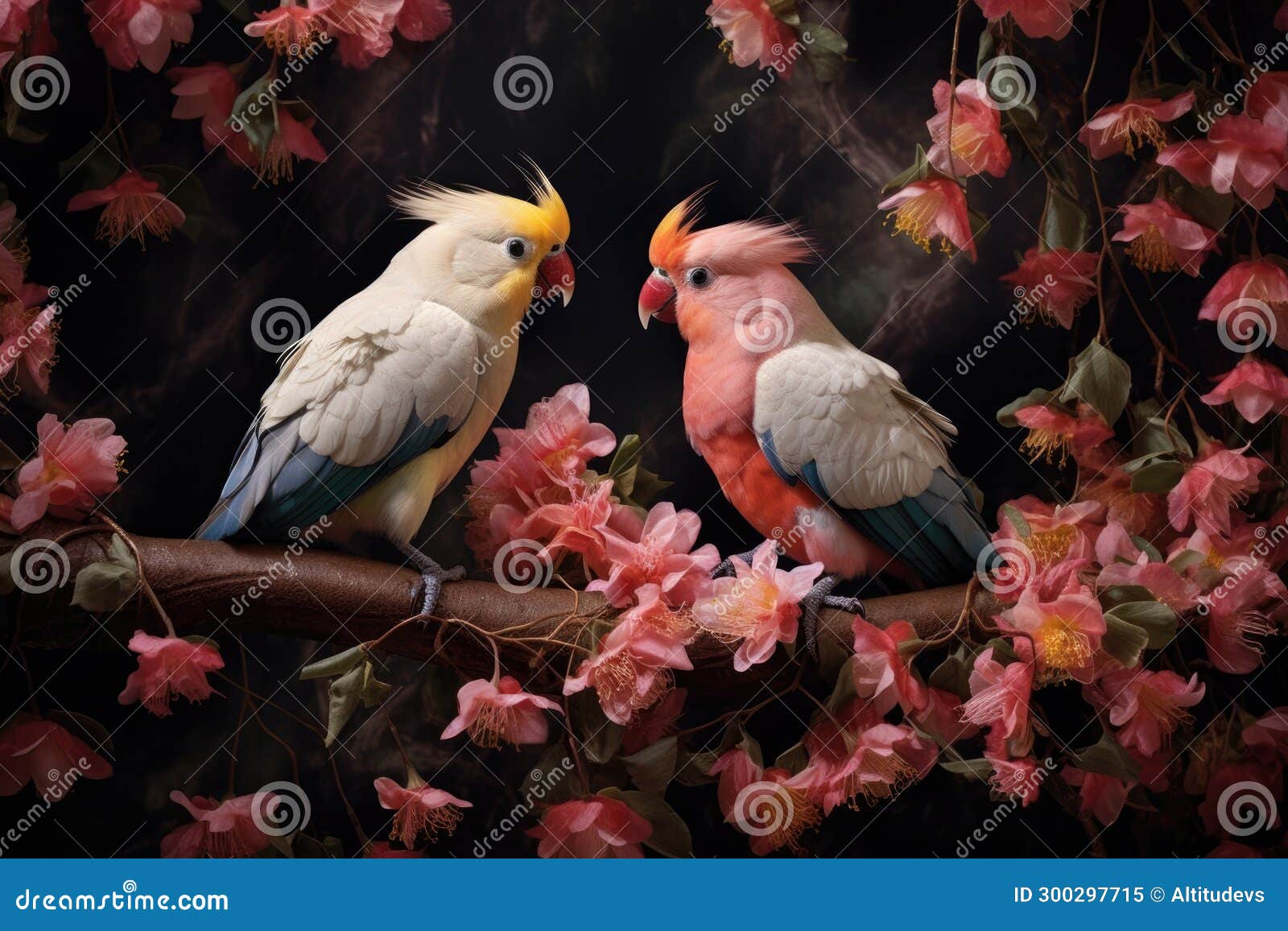 Birds Feeding on Nectar from Eucalyptus Flowers Stock Image - Image of ...
