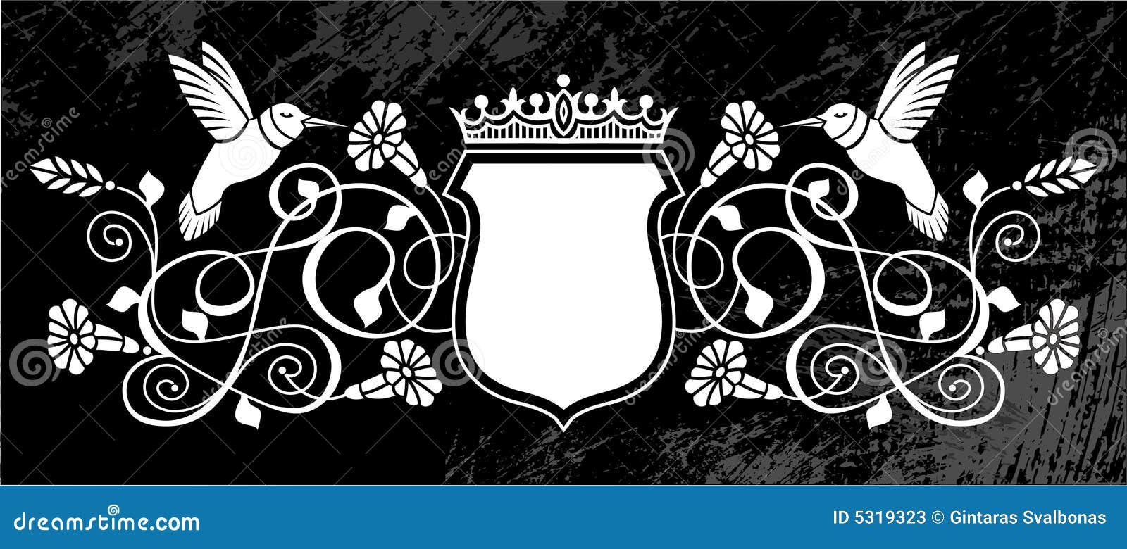 Birds and Flowers Royal Crest Stock Vector - Illustration of ...