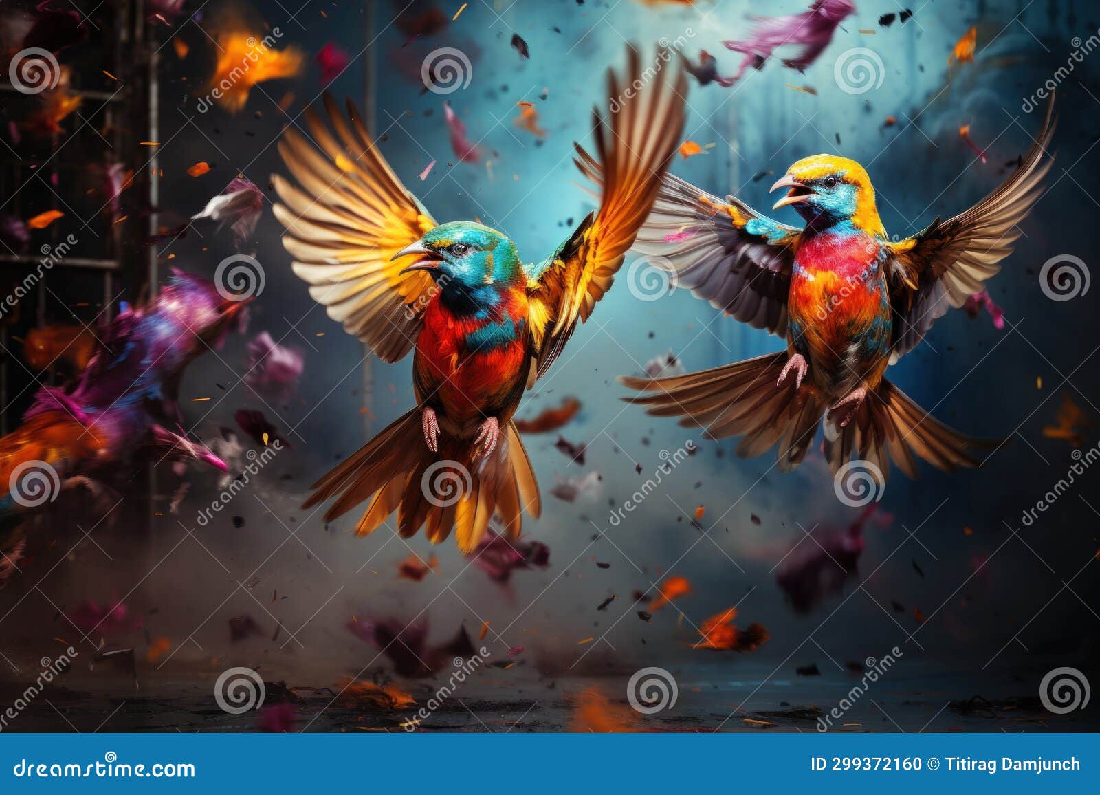 Birds Flying Out of Cage Background. Freedom Concept Stock Illustration ...