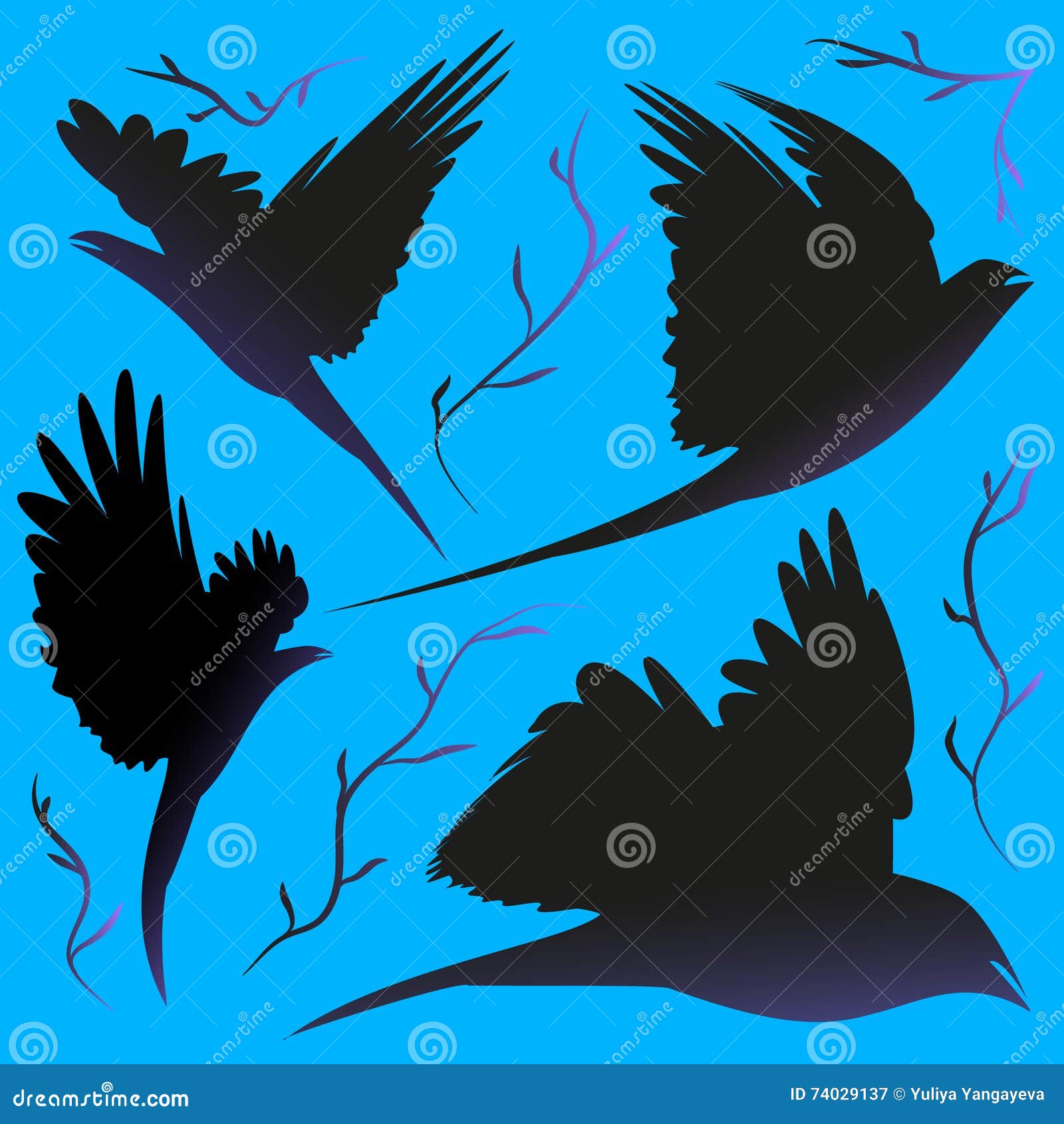 Birds. stock vector. Illustration of freedom, tropical - 74029137