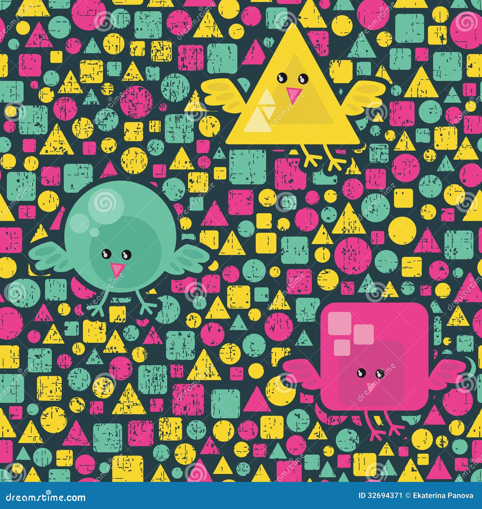 Geometric Figures Of Blue And Light Brown Colors Vector Illustration ...