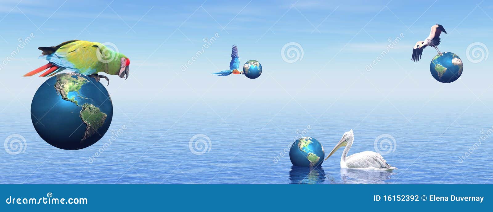 Birds Having Fun with Earth Stock Illustration - Illustration of animal ...