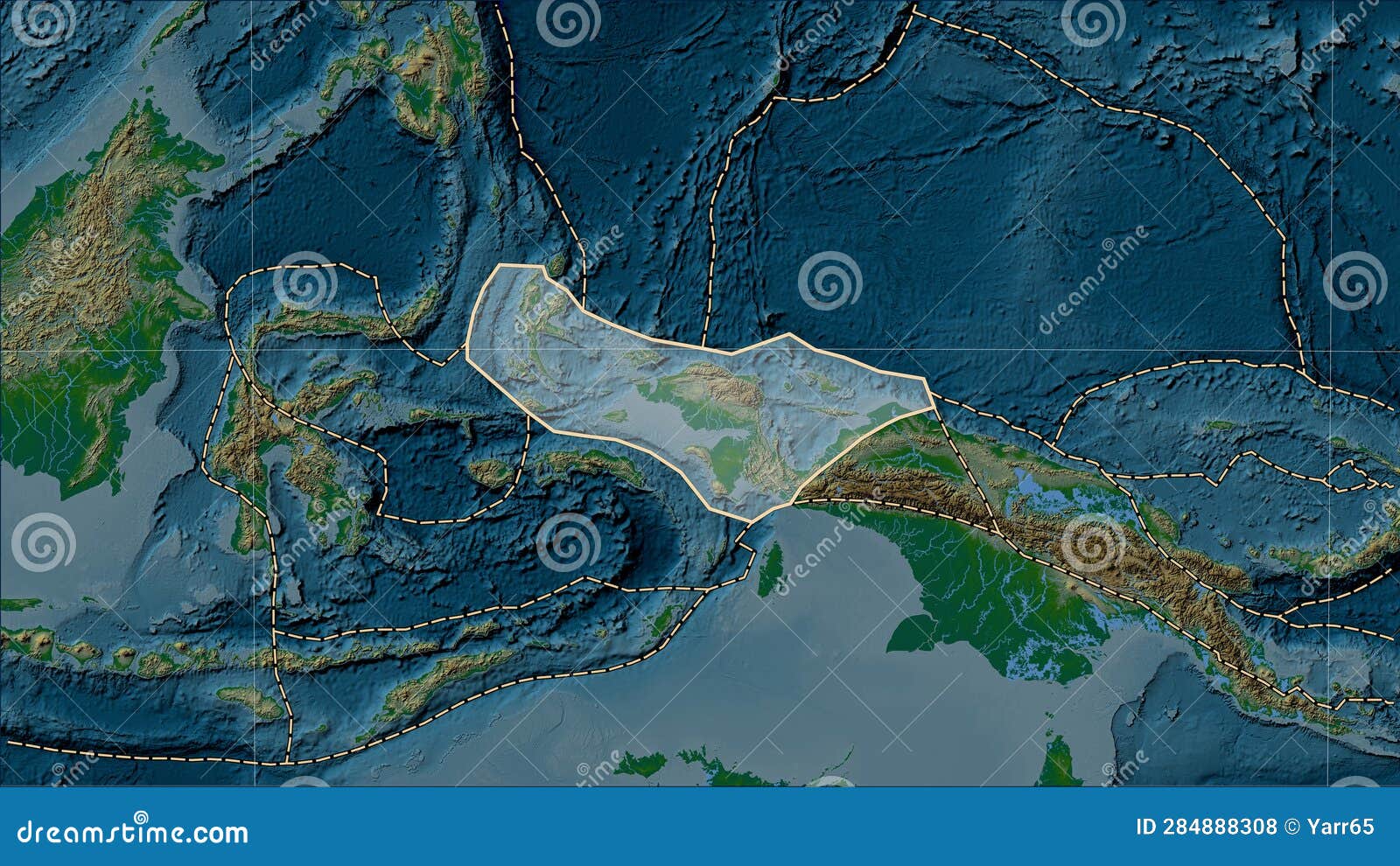 Birds Head Plate - Boundaries. Physical Map Stock Illustration ...