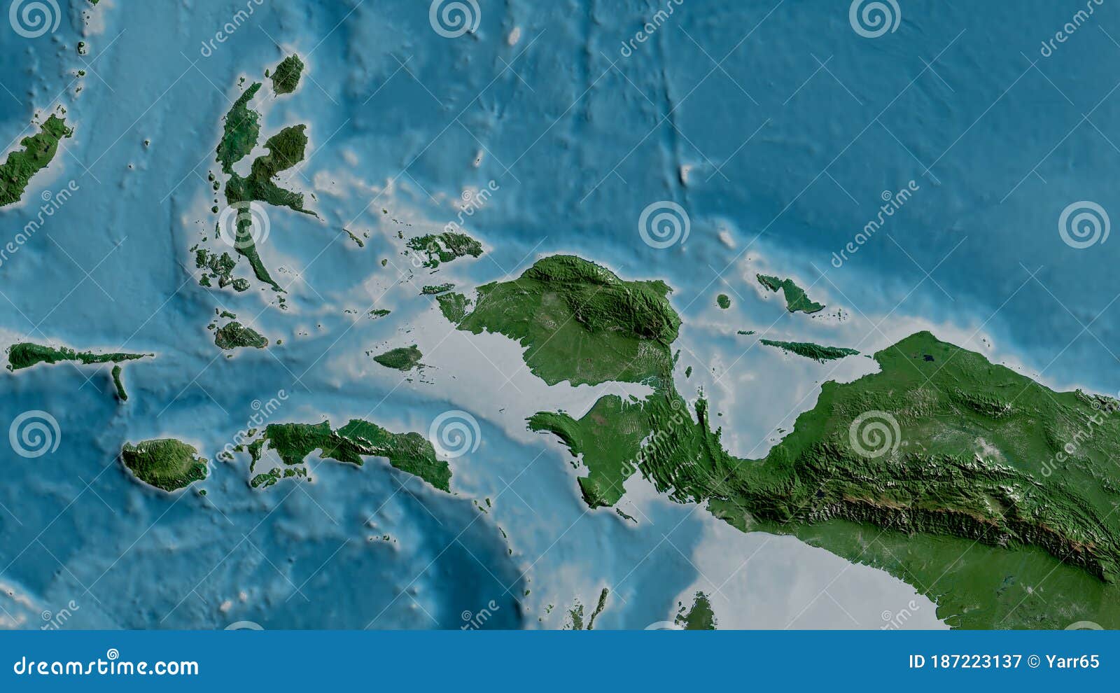 Birds Head Tectonic Plate - Raster. Satellite Stock Illustration ...