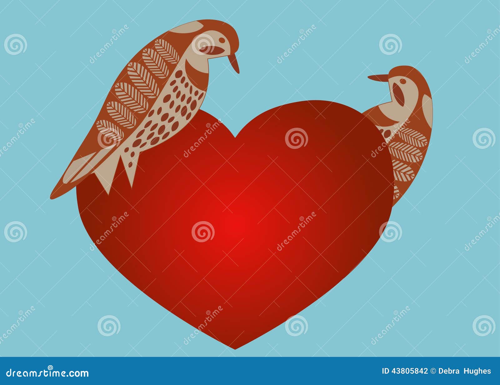 Birds with heart stock vector. Illustration of love, bird - 43805842