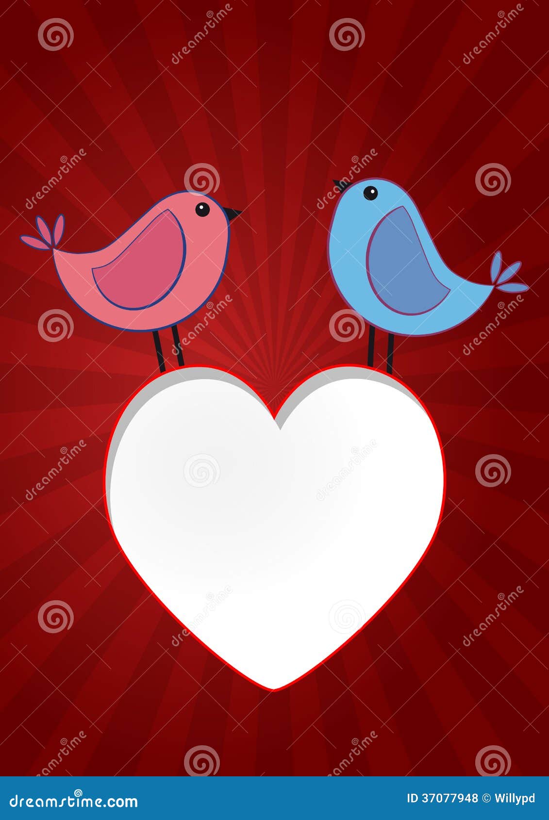 Birds heart stock vector. Illustration of blank, festive - 37077948