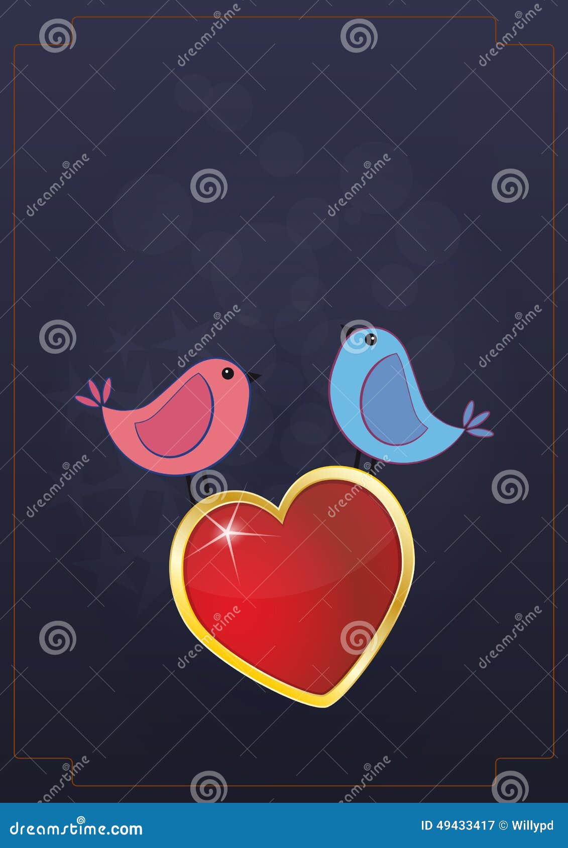 Birds heart stock illustration. Illustration of cute - 49433417