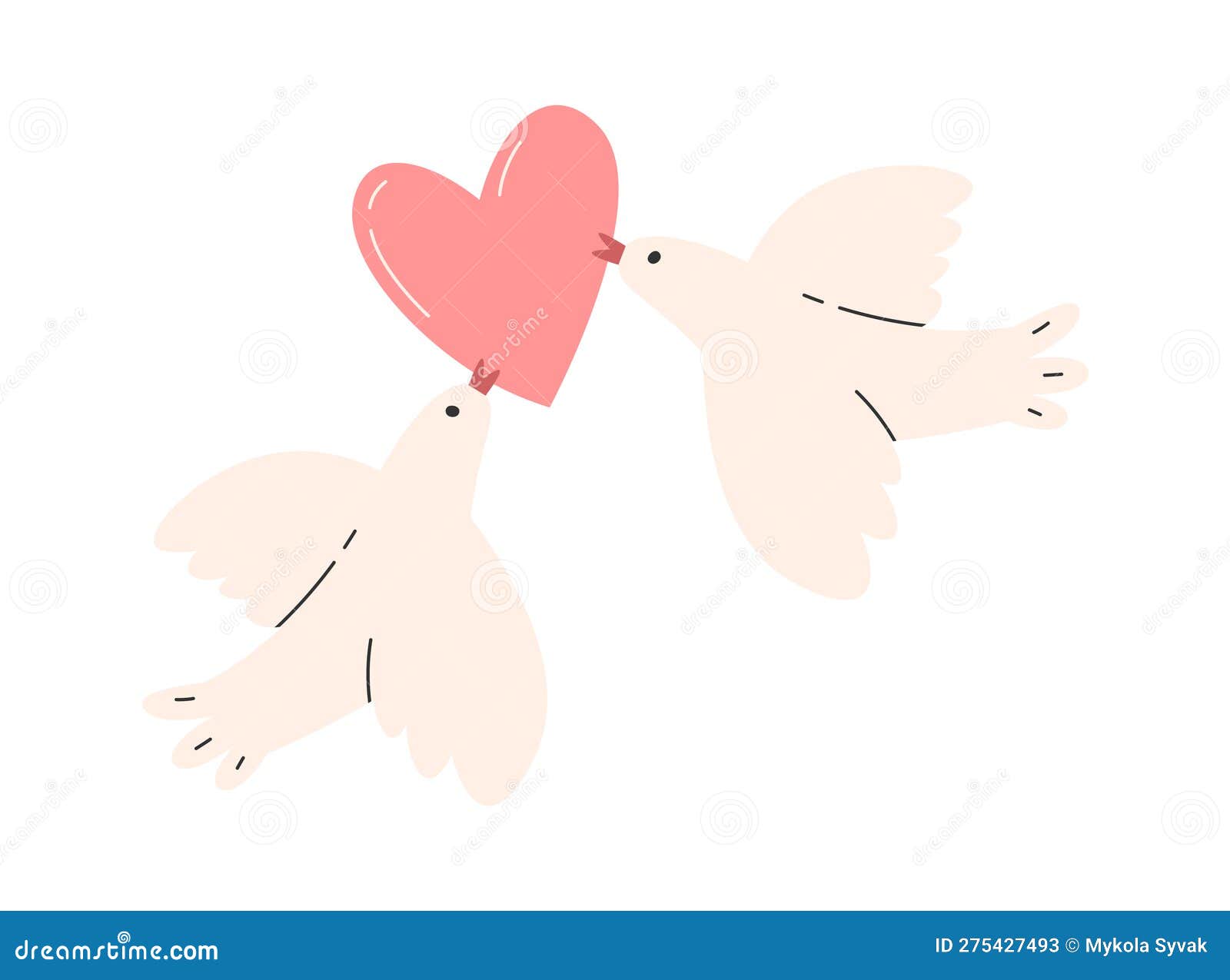 Birds with Heart stock vector. Illustration of shape - 275427493