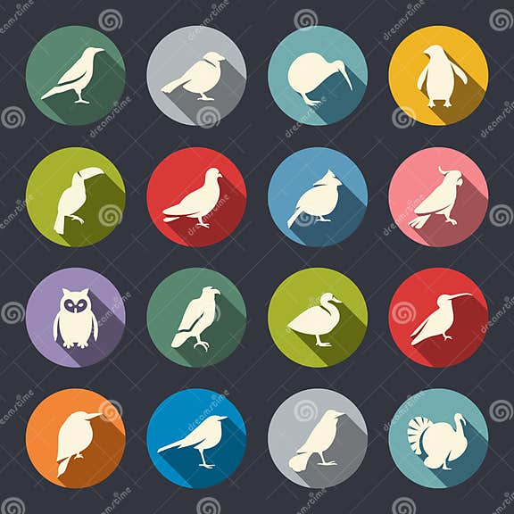 Birds icon set stock vector. Illustration of falcon, beak - 46213842