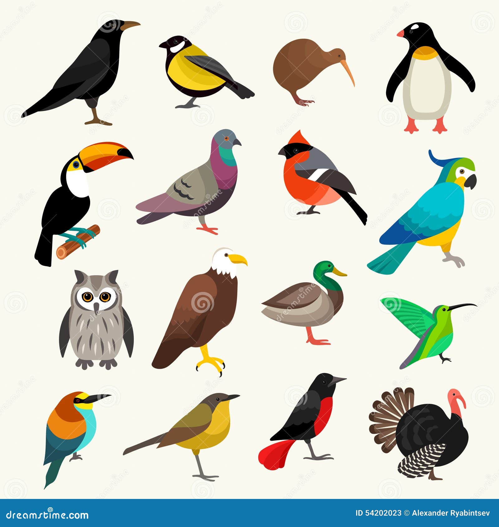 Birds icon set stock vector. Illustration of humming - 54202023