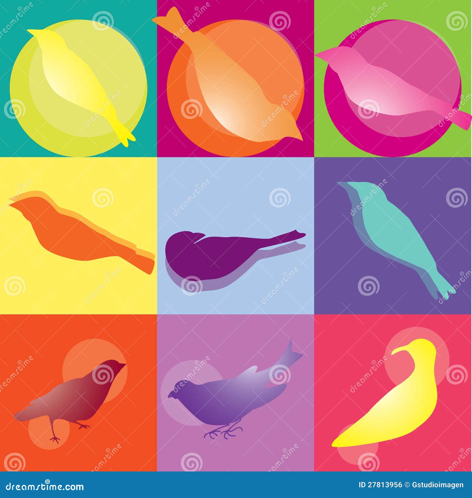 Birds icons stock vector. Illustration of object, abstract - 27813956
