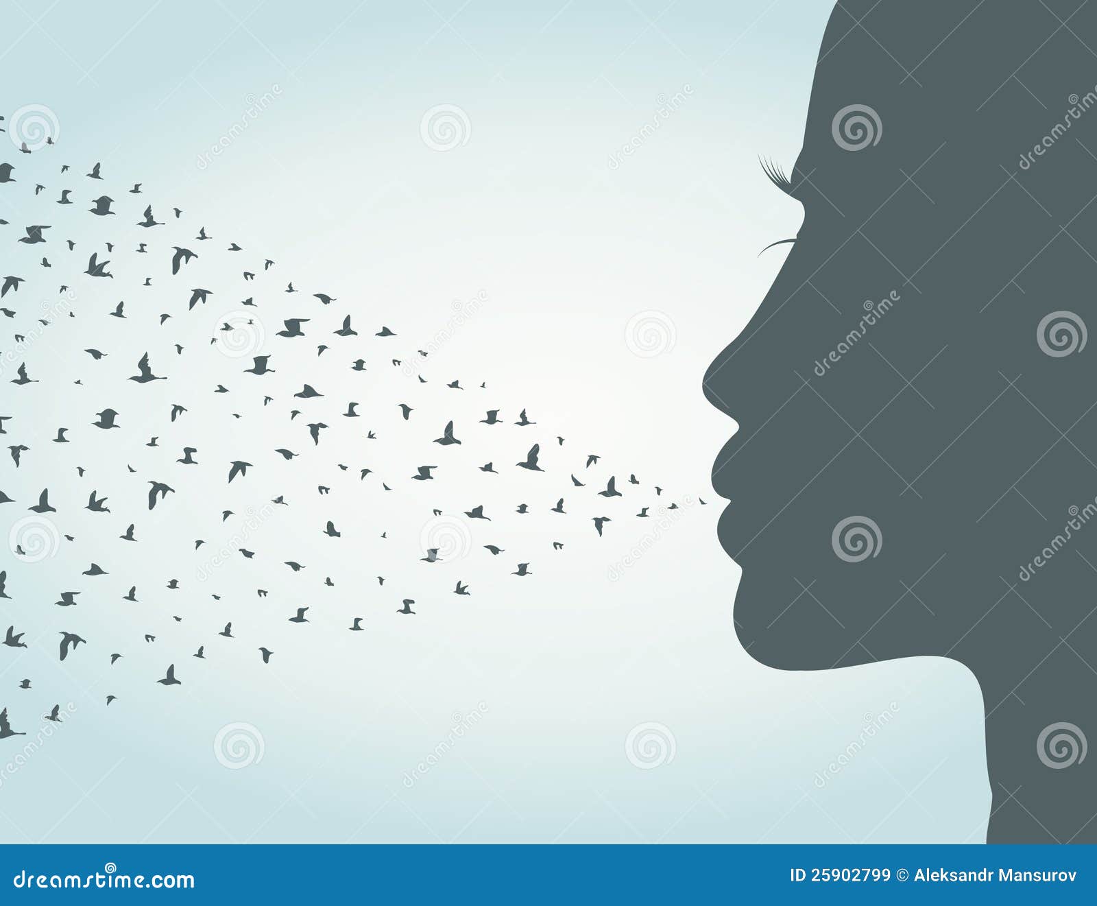 Birds from lips stock vector. Illustration of border - 25902799