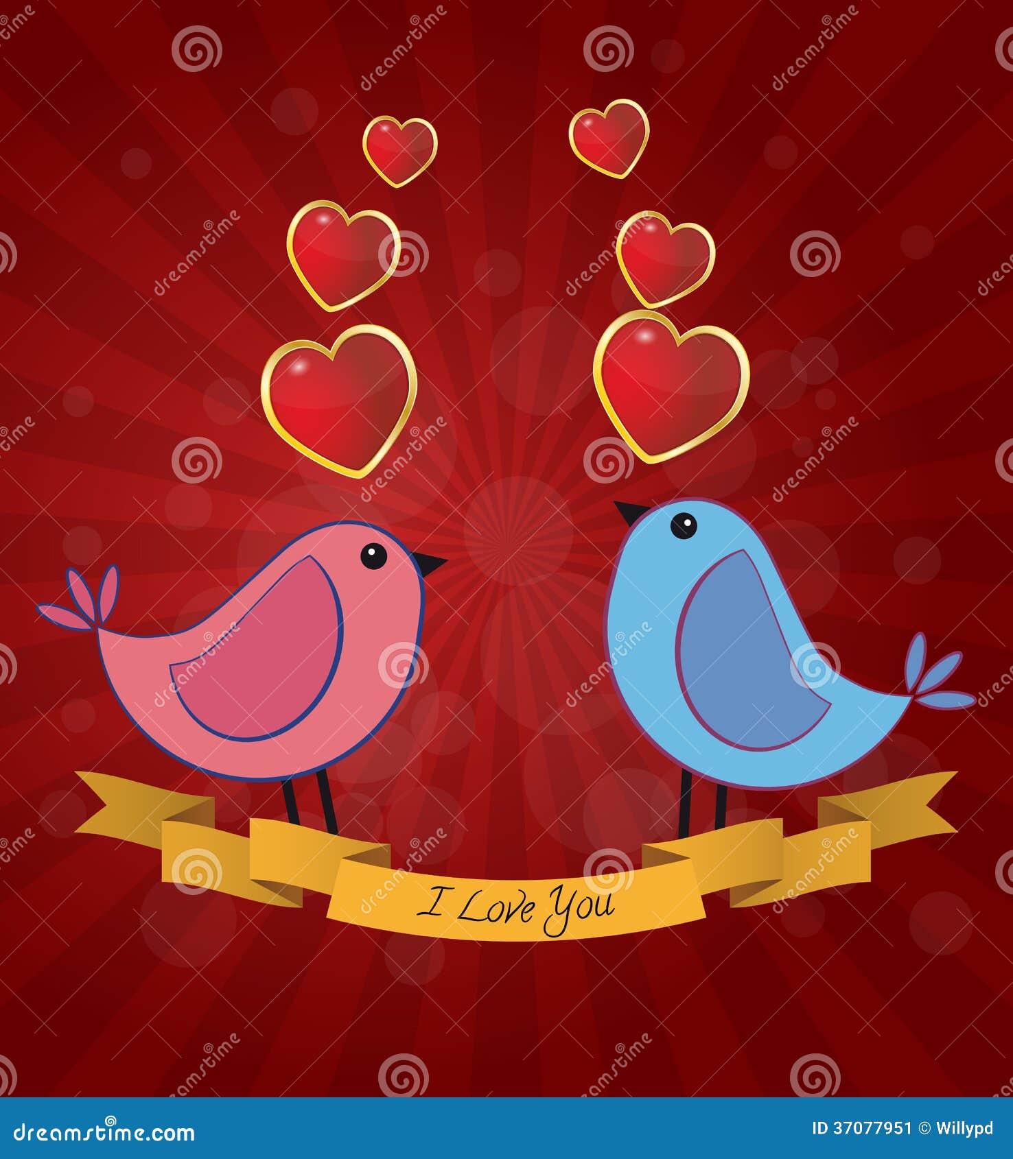 Birds love stock vector. Illustration of heart, elegant - 37077951