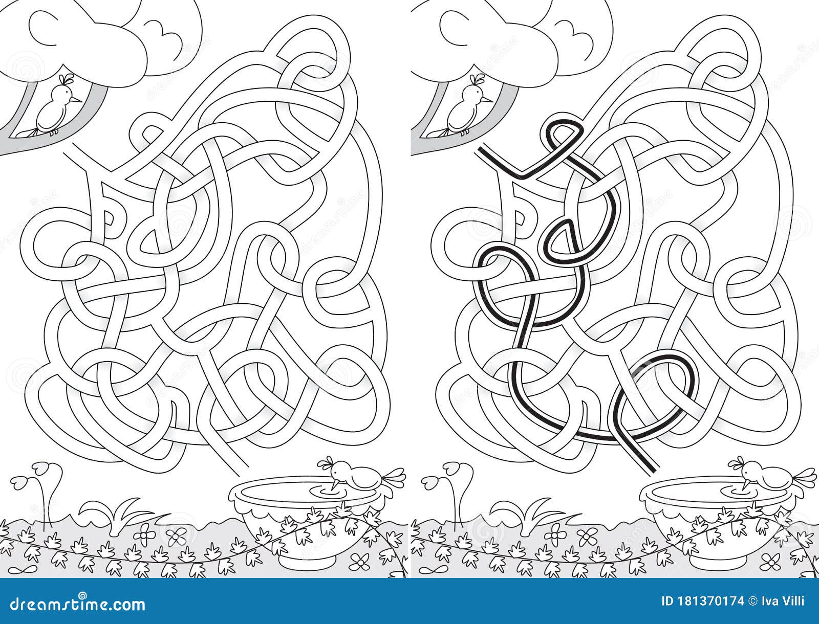 Birds Maze Labyrinth Activity Sheet Royalty-Free Stock Photo ...