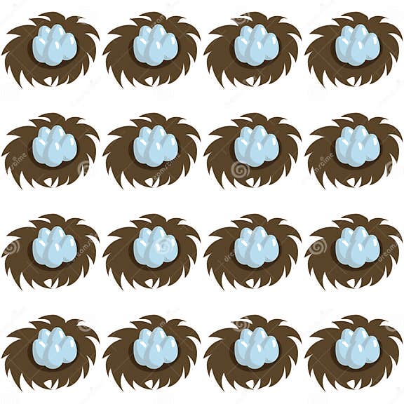 .Birds Nest with Eggs. Simple Seamless Pattern. Stock Illustration ...