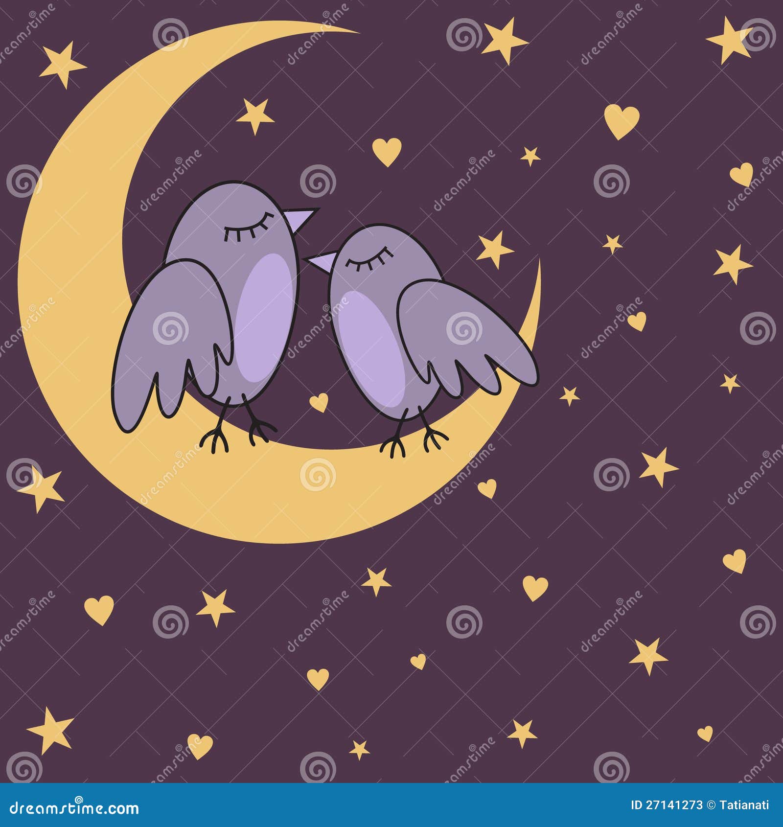 Birds-in-the-night stock vector. Illustration of bird - 27141273