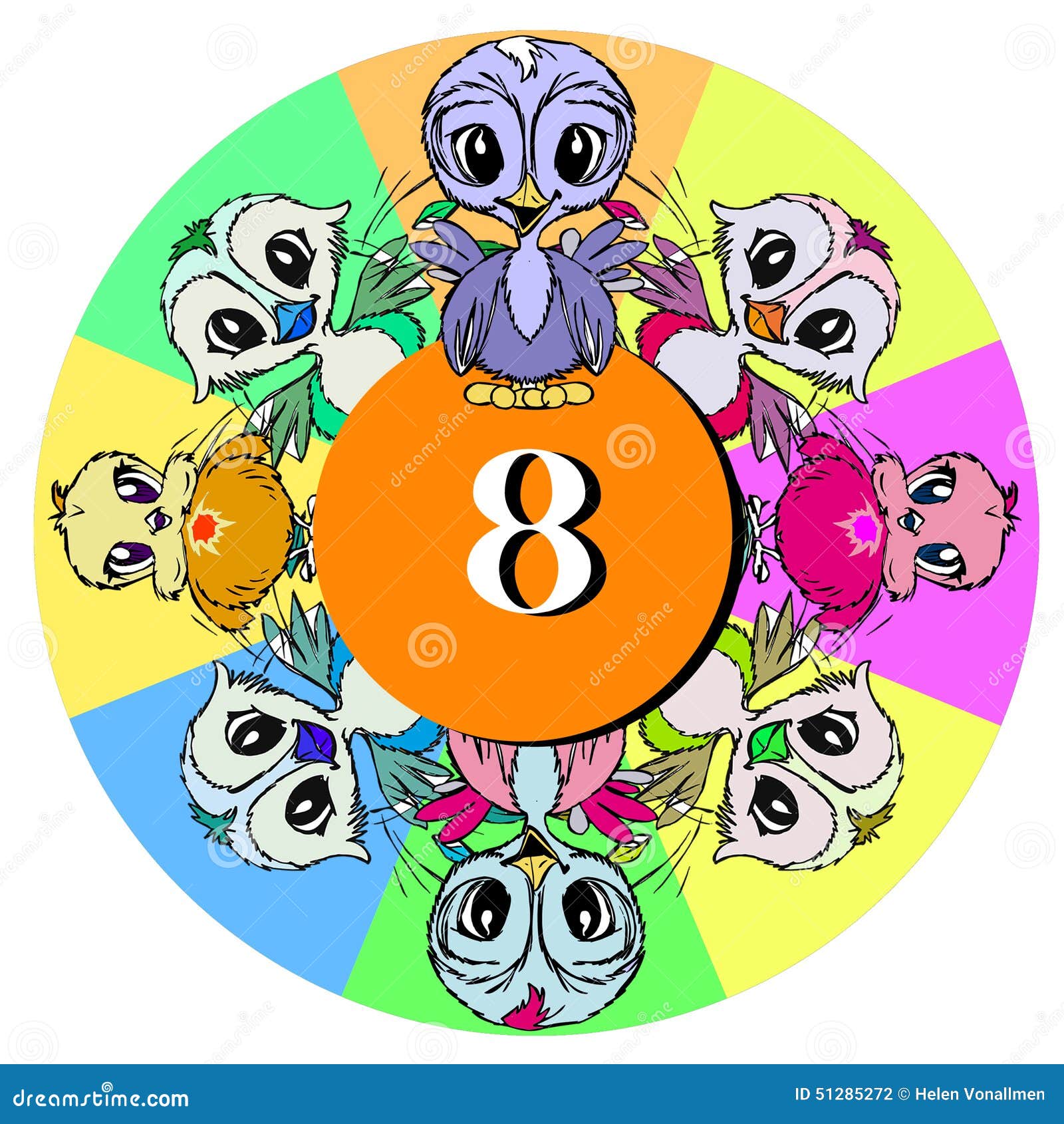 Number Eight for Children or Baby Cartoon Stock Vector - Illustration ...