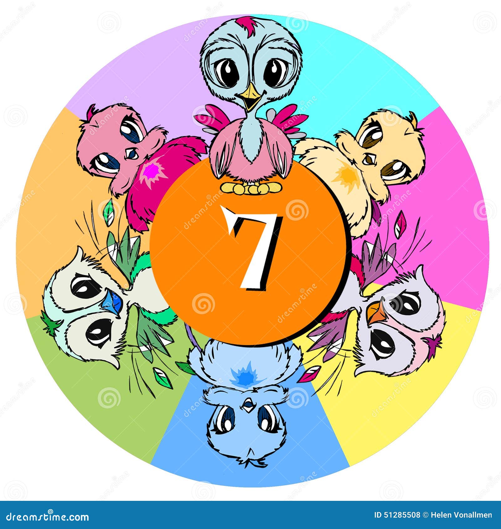 Number Seven for Children or Baby Cartoon Stock Vector - Illustration ...