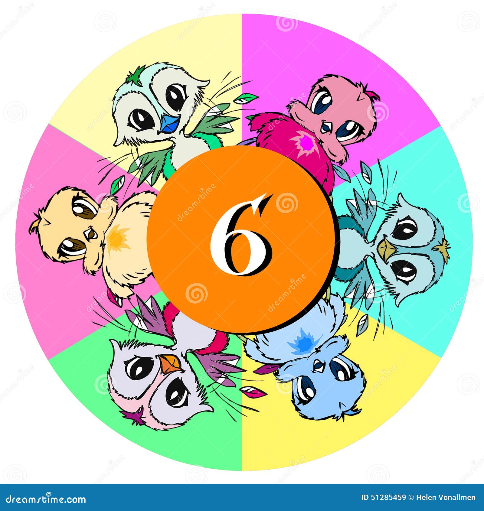 Number Six for Children or Baby Cartoon Stock Vector - Illustration of ...