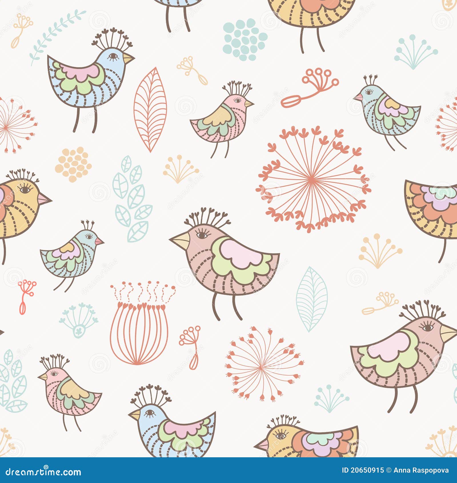 Birds pattern stock vector. Illustration of pattern, leaves - 20650915
