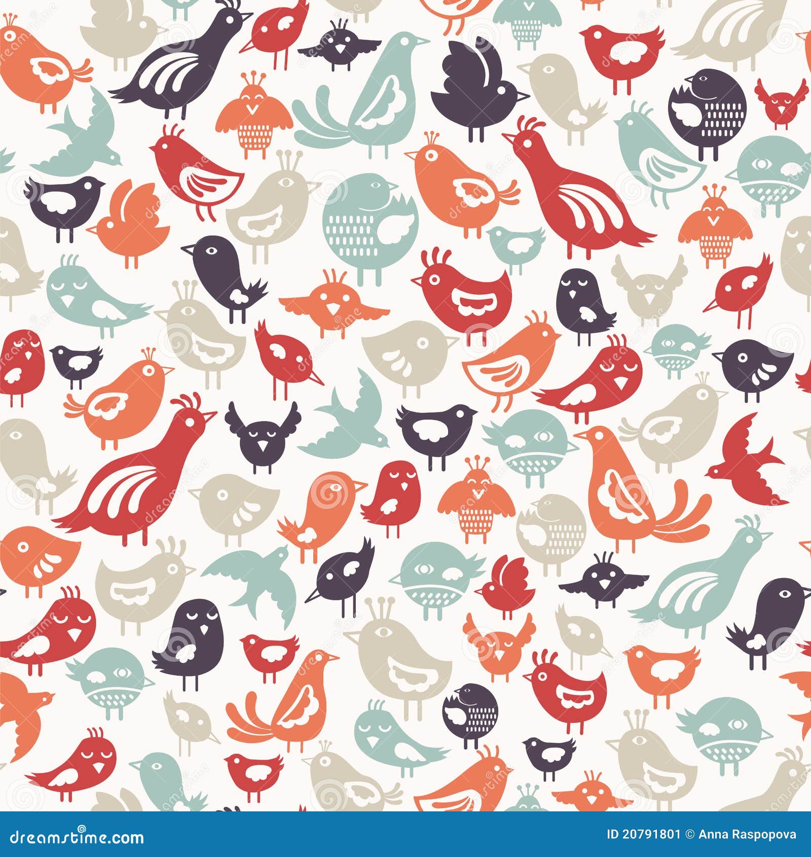 Birds pattern stock vector. Illustration of modern, colorful - 20791801