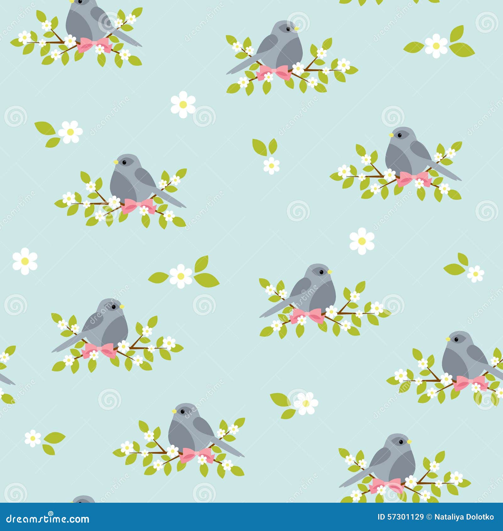 Birds seamless pattern stock vector. Illustration of pattern - 57301129