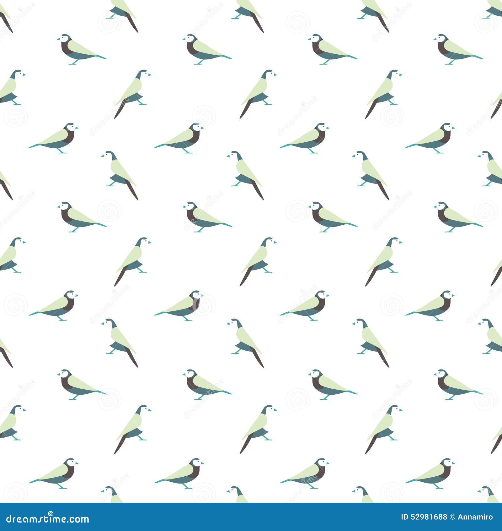 Birds seamless pattern. stock vector. Illustration of style - 52981688