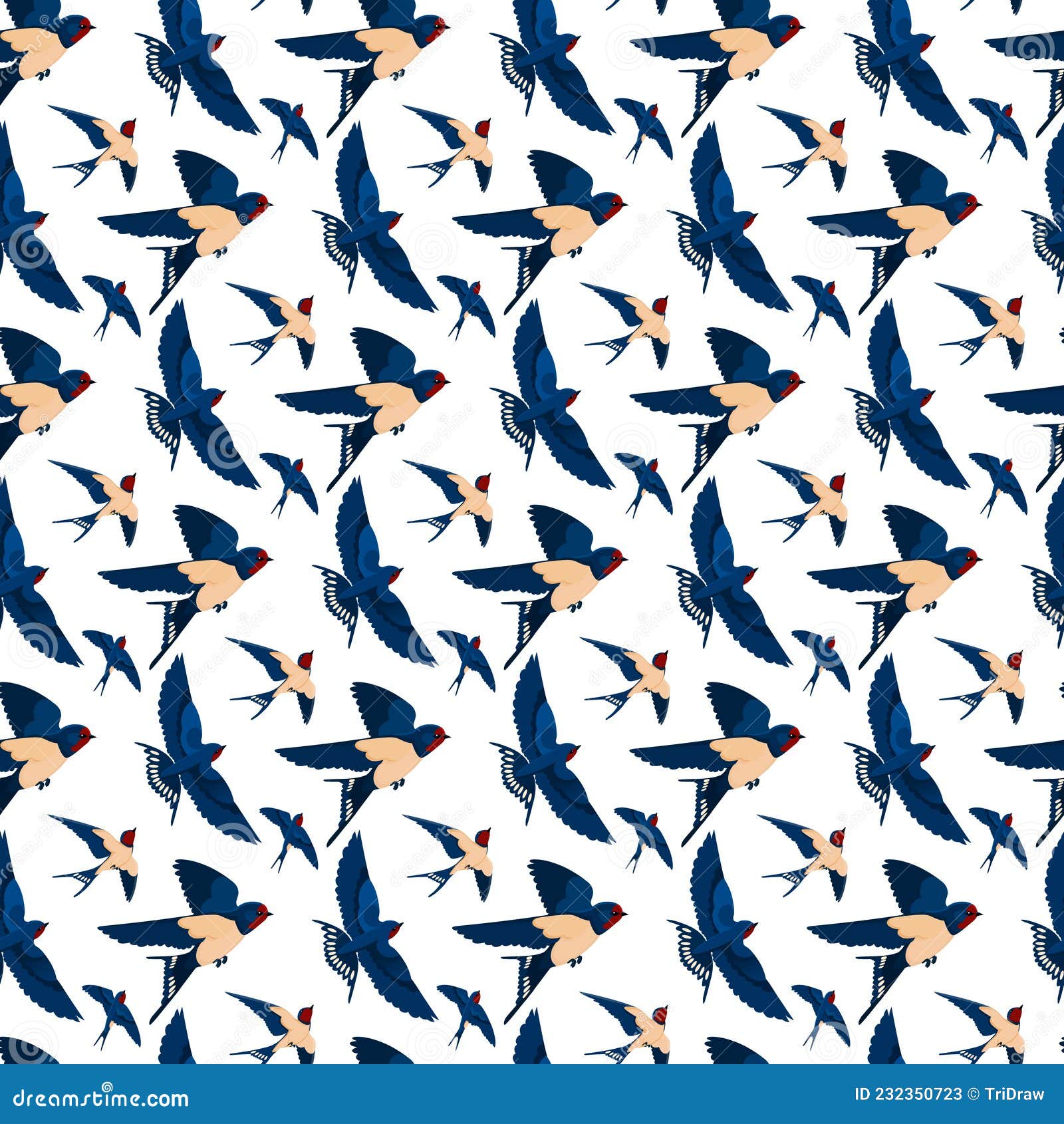 Birds Seamless Pattern Design Stock Illustration - Illustration of gull ...
