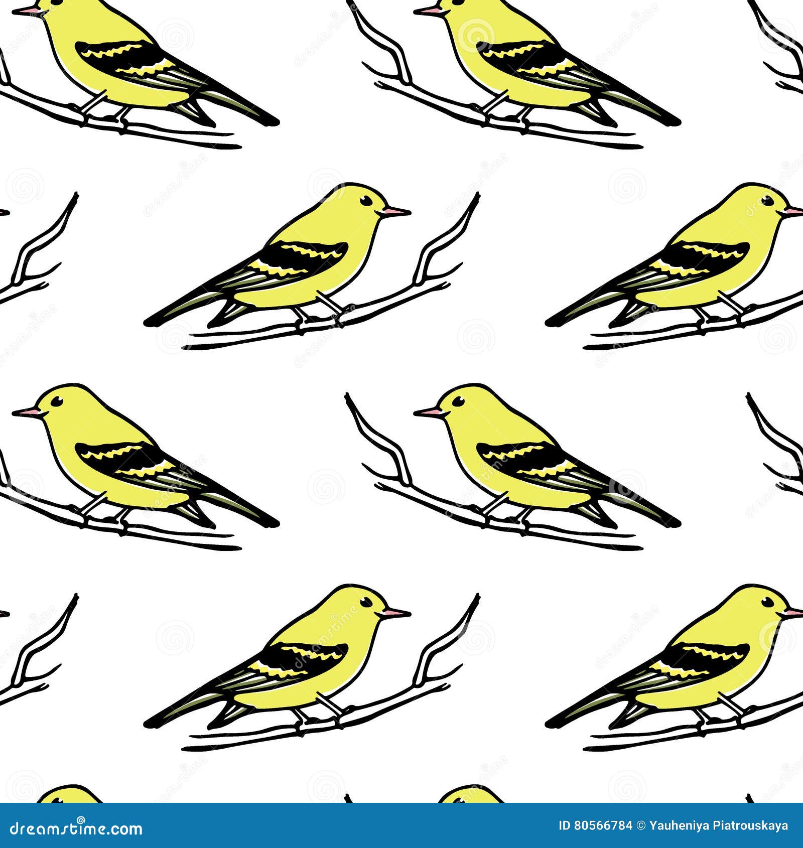 Birds seamless pattern stock vector. Illustration of drawing - 80566784