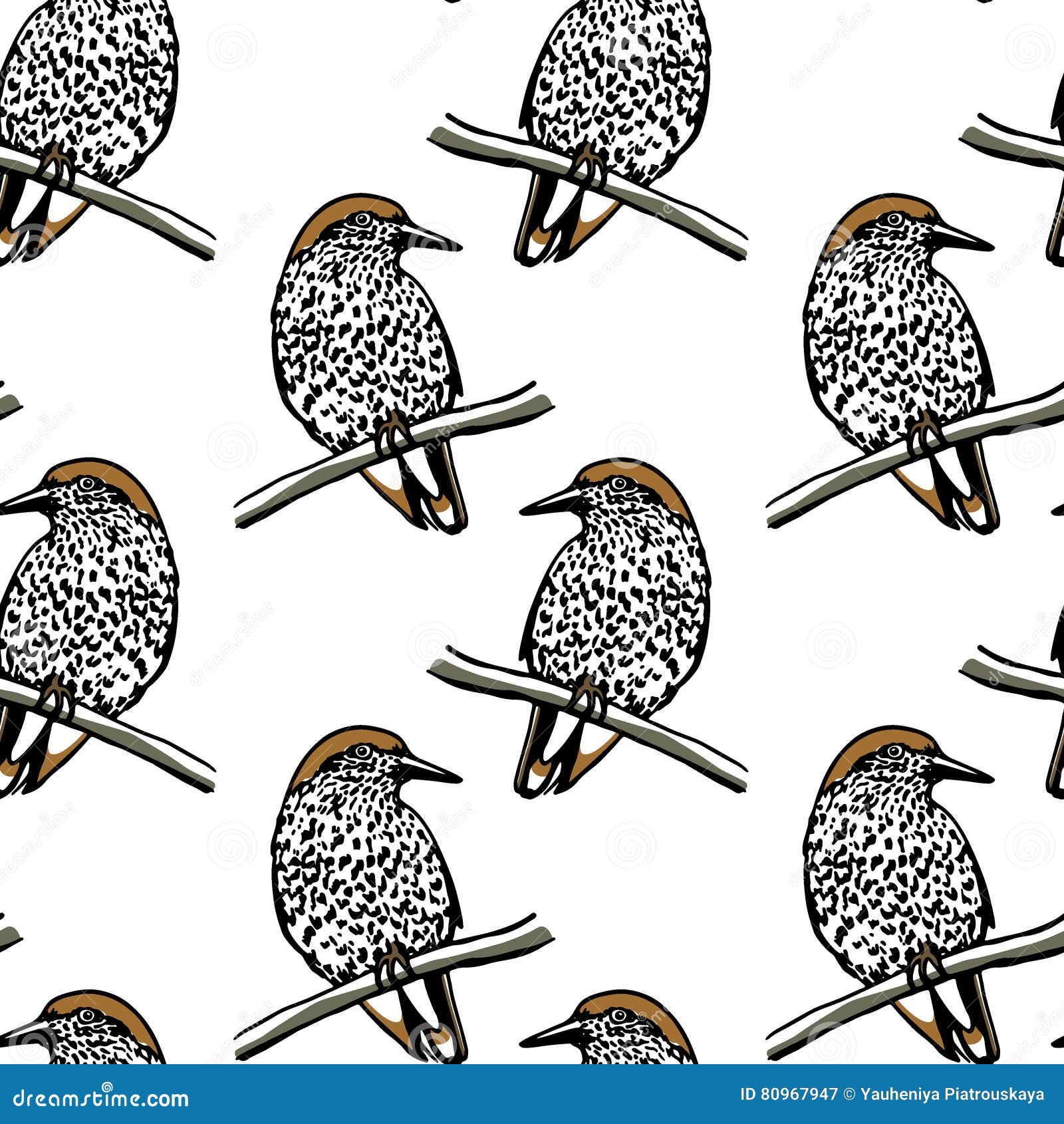 Birds seamless pattern stock vector. Illustration of decoration - 80967947