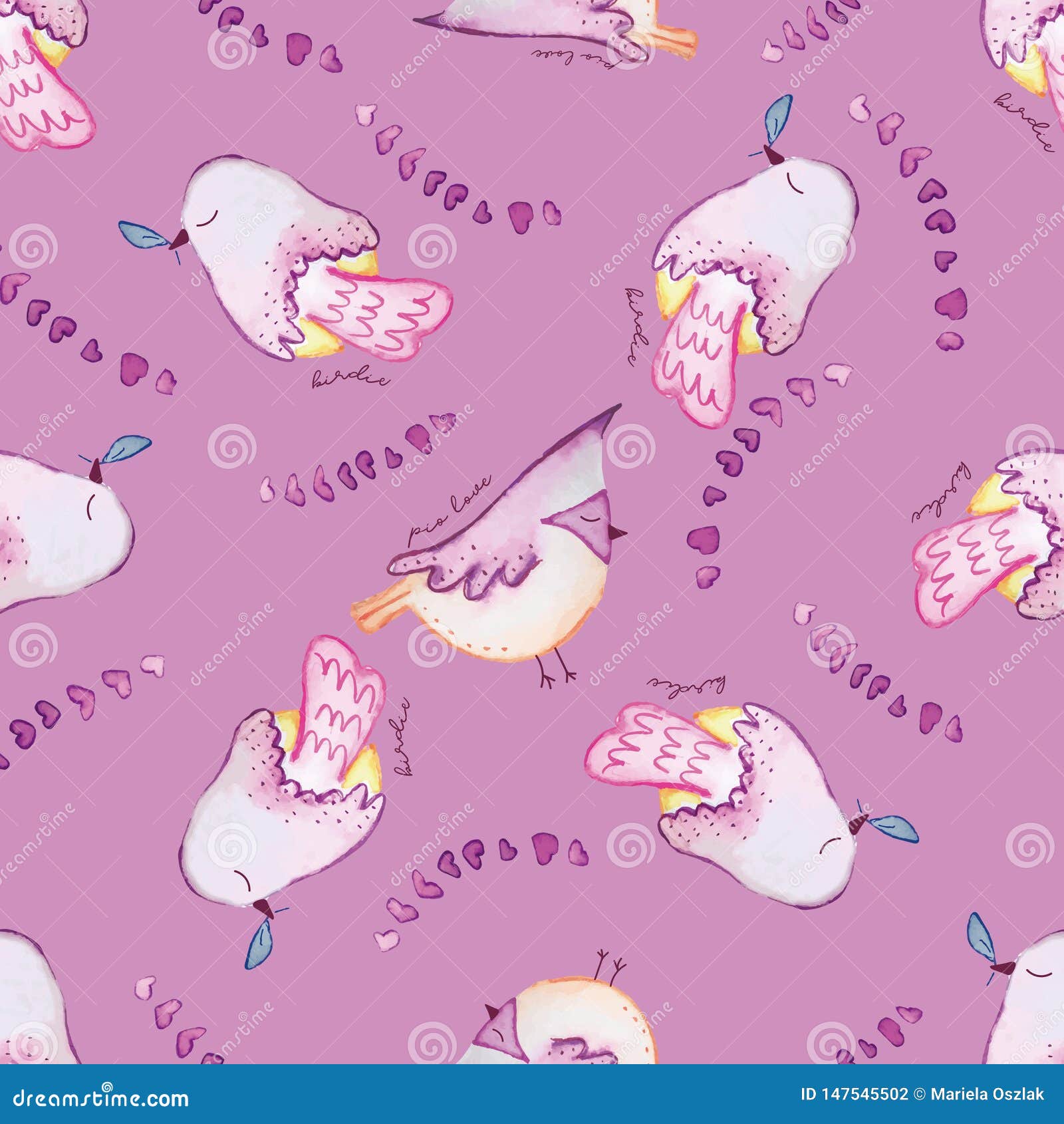 BIRDS SEAMLESS REPEAT PATTERN TILE Stock Illustration - Illustration of decoration, collection ...