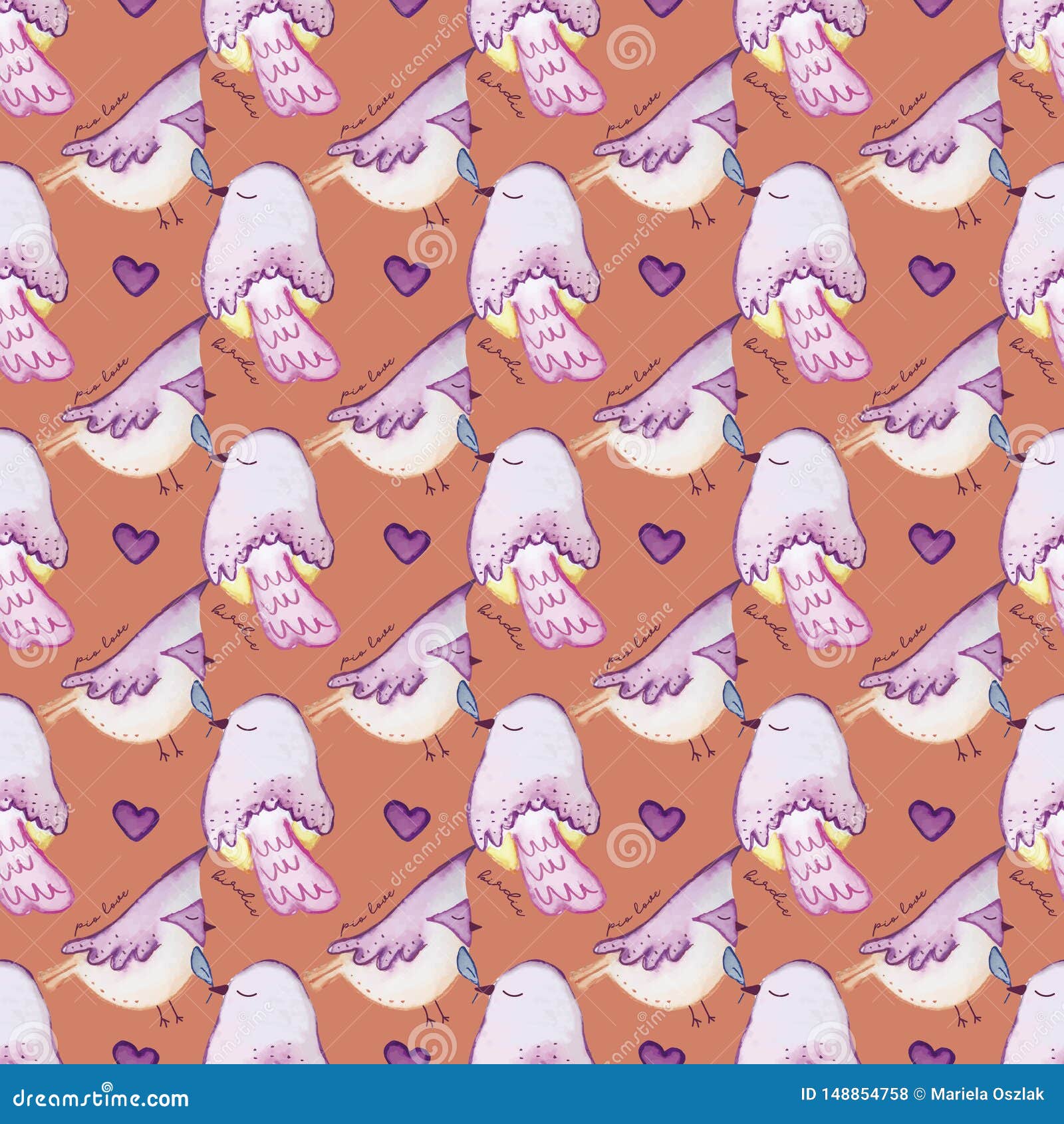 BIRDS SEAMLESS REPEAT PRINT PATTERN TILE Stock Vector - Illustration of ...