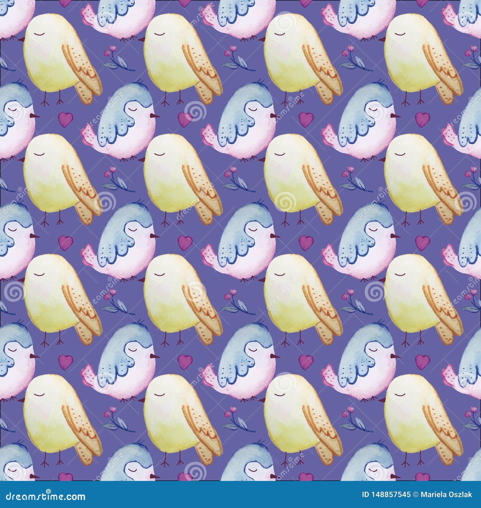 BIRDS SEAMLESS REPEAT PRINT PATTERN TILE Stock Image - Image of fauna ...