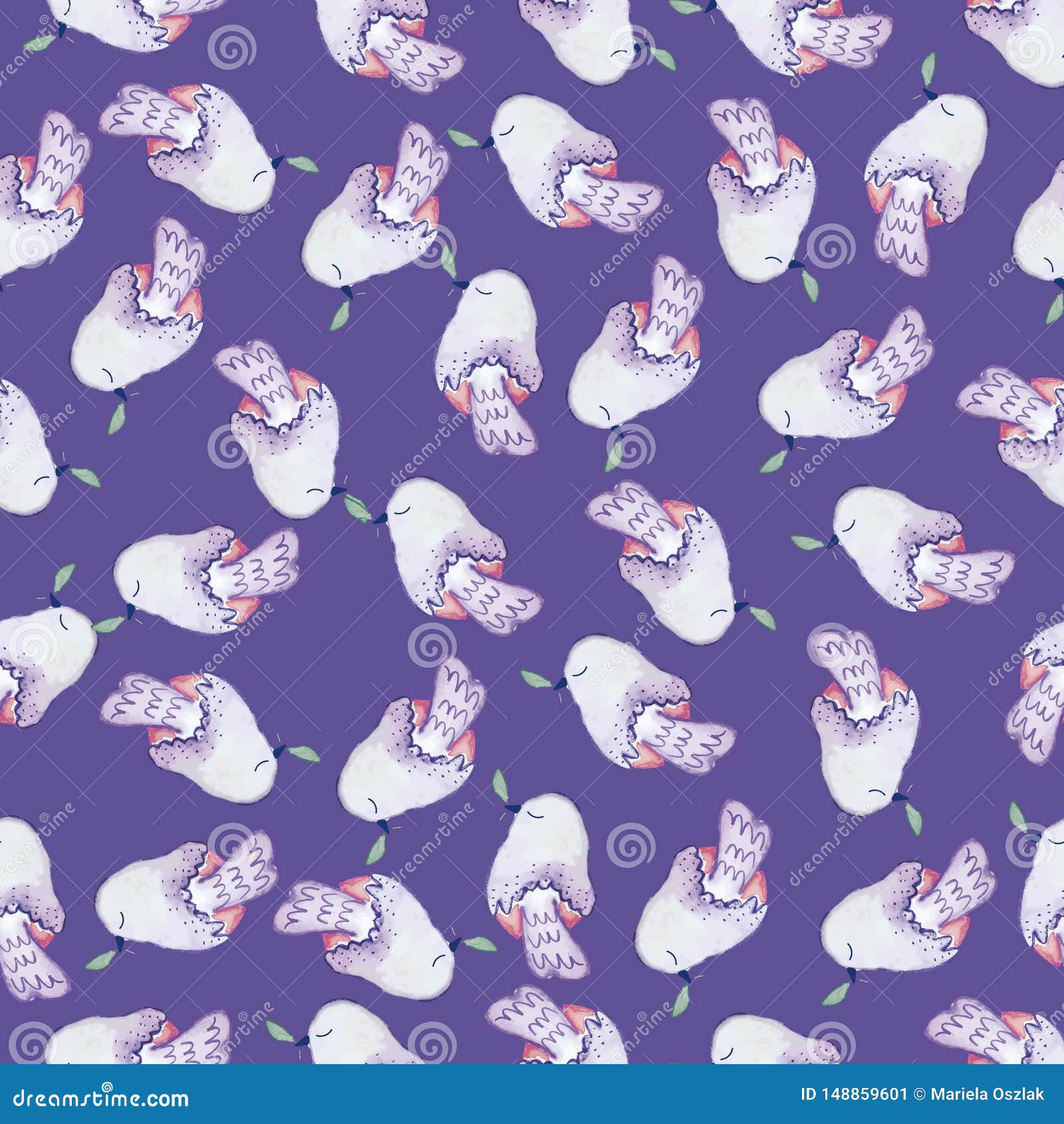 BIRDS SEAMLESS REPEAT PRINT PATTERN TILE Stock Illustration ...