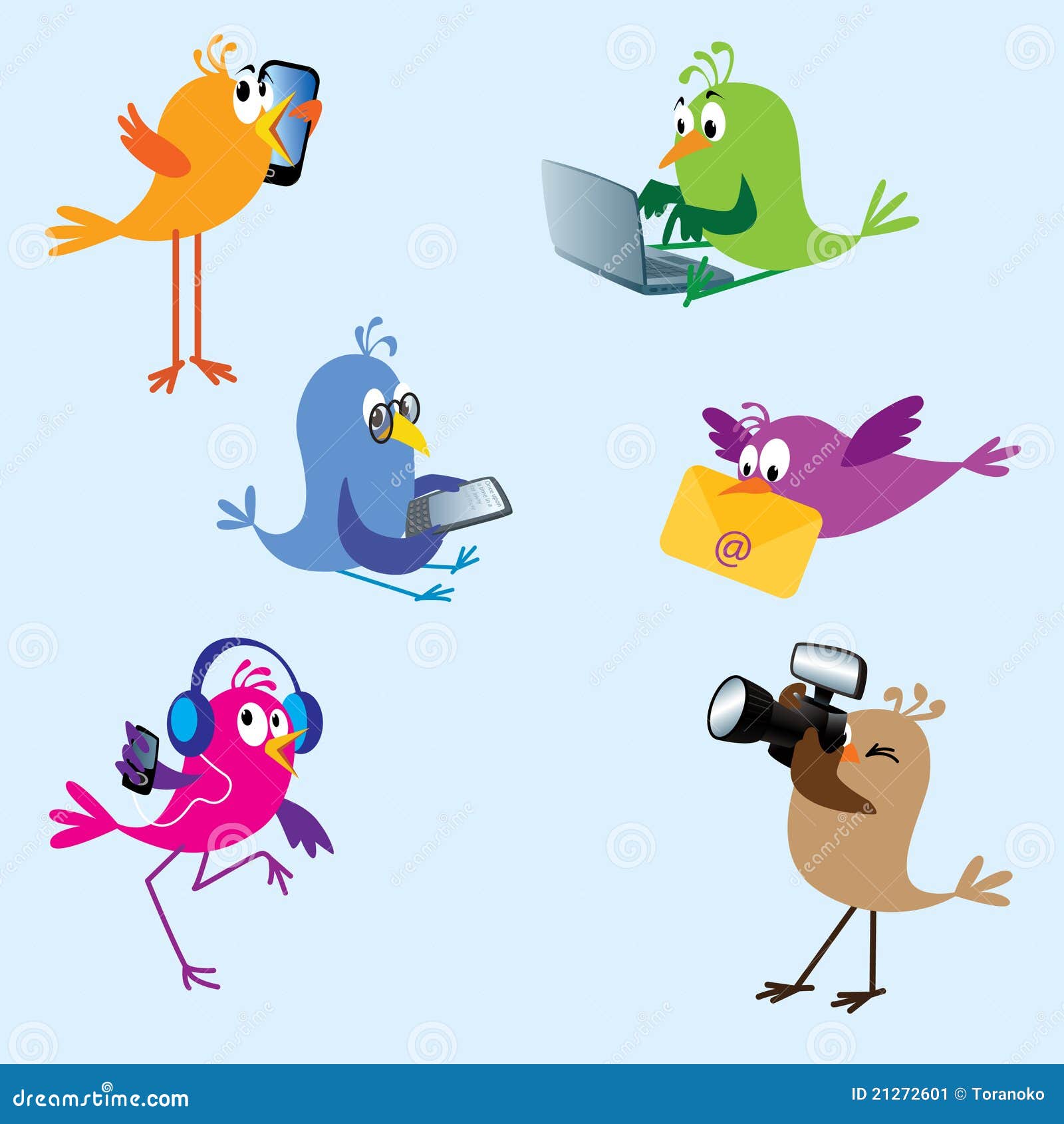 Birds - set 2 stock vector. Illustration of camera, digital - 21272601