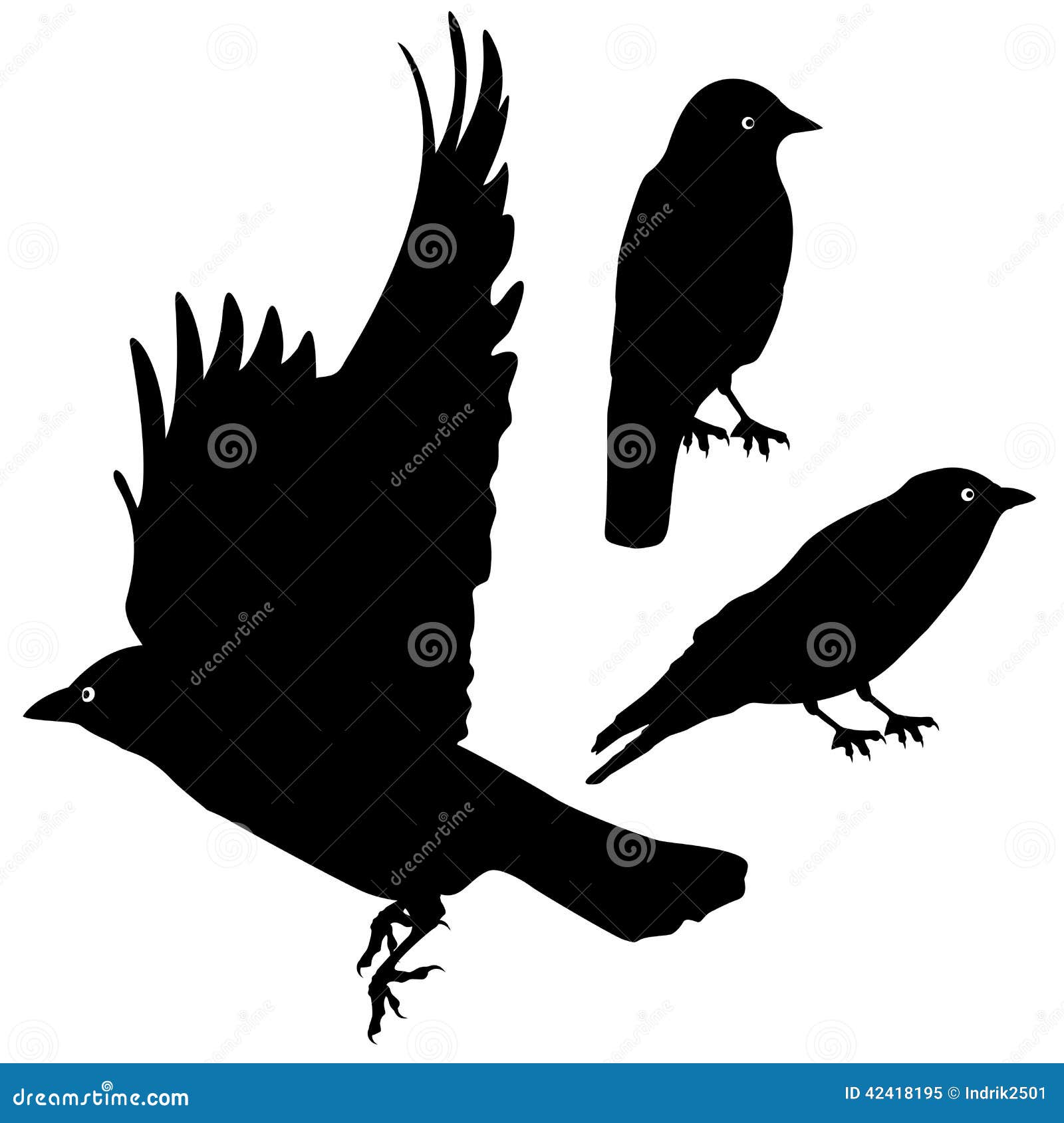Birds Silhouette Template Set. Plus EPS10 Stock Vector - Illustration ...