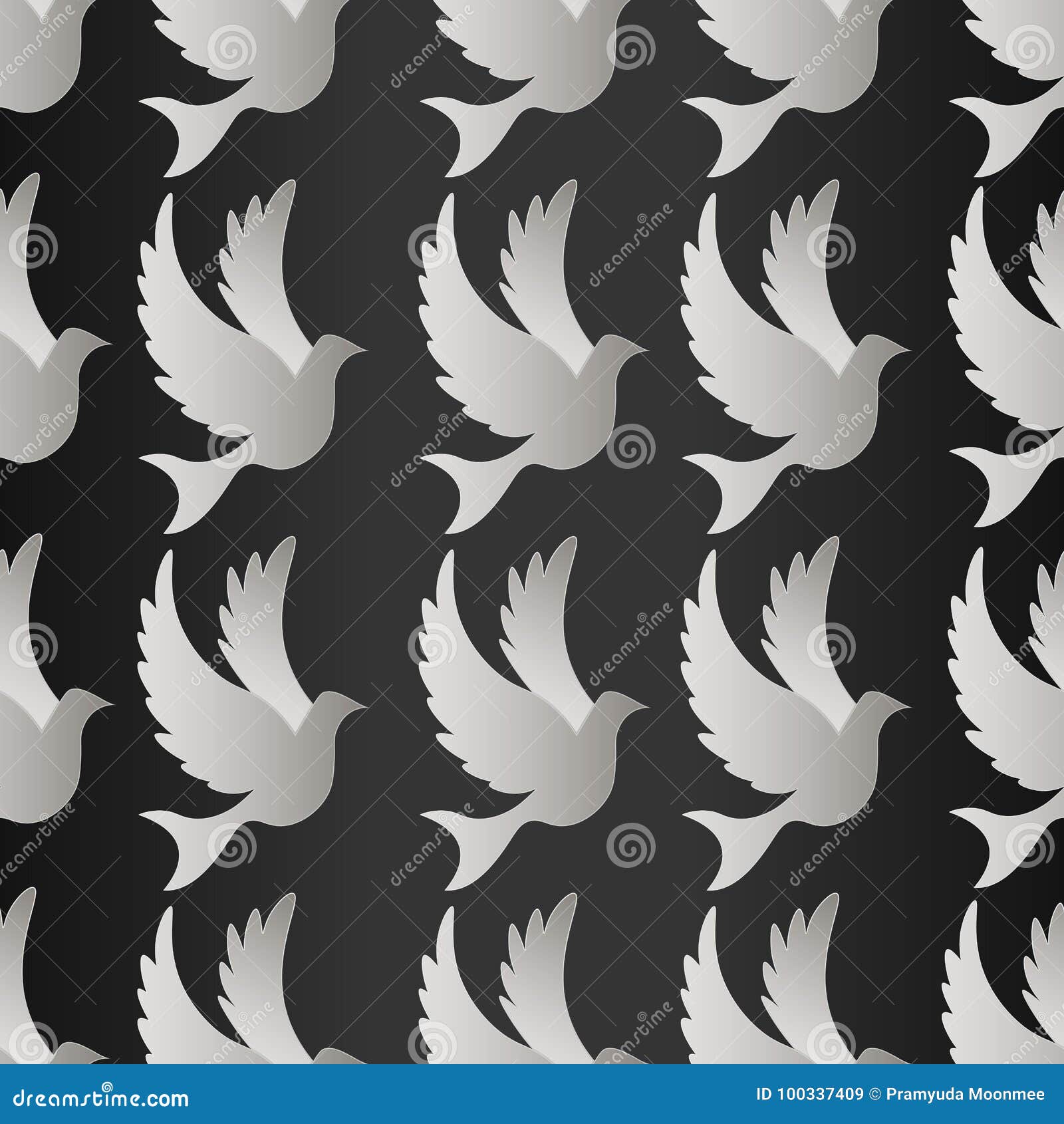 Birds Silhouettes - Flying Seamless Pattern. Dove with Pattern Vector ...