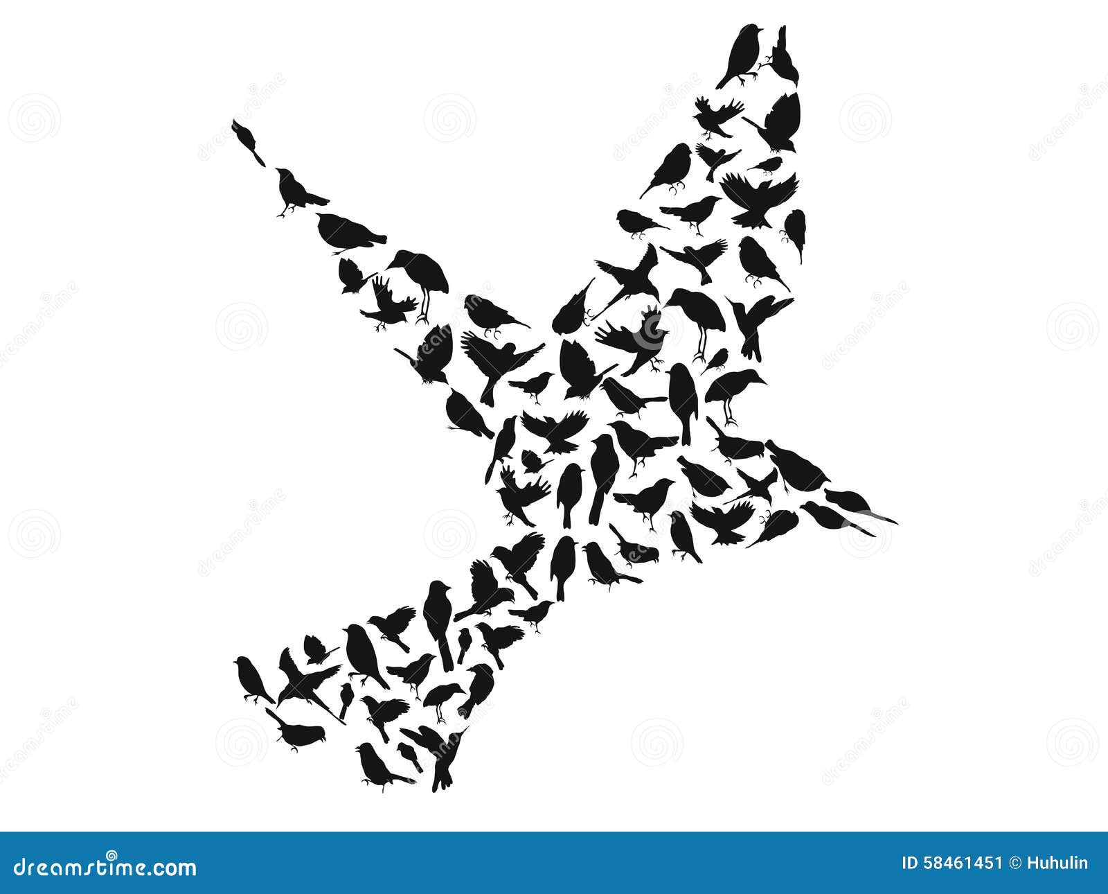Birds Silhouettes Group Vector Stock Vector - Illustration of nature ...