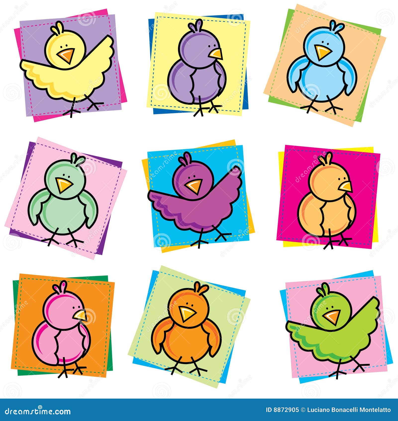 Birds Spring Collection stock vector. Illustration of smile - 8872905