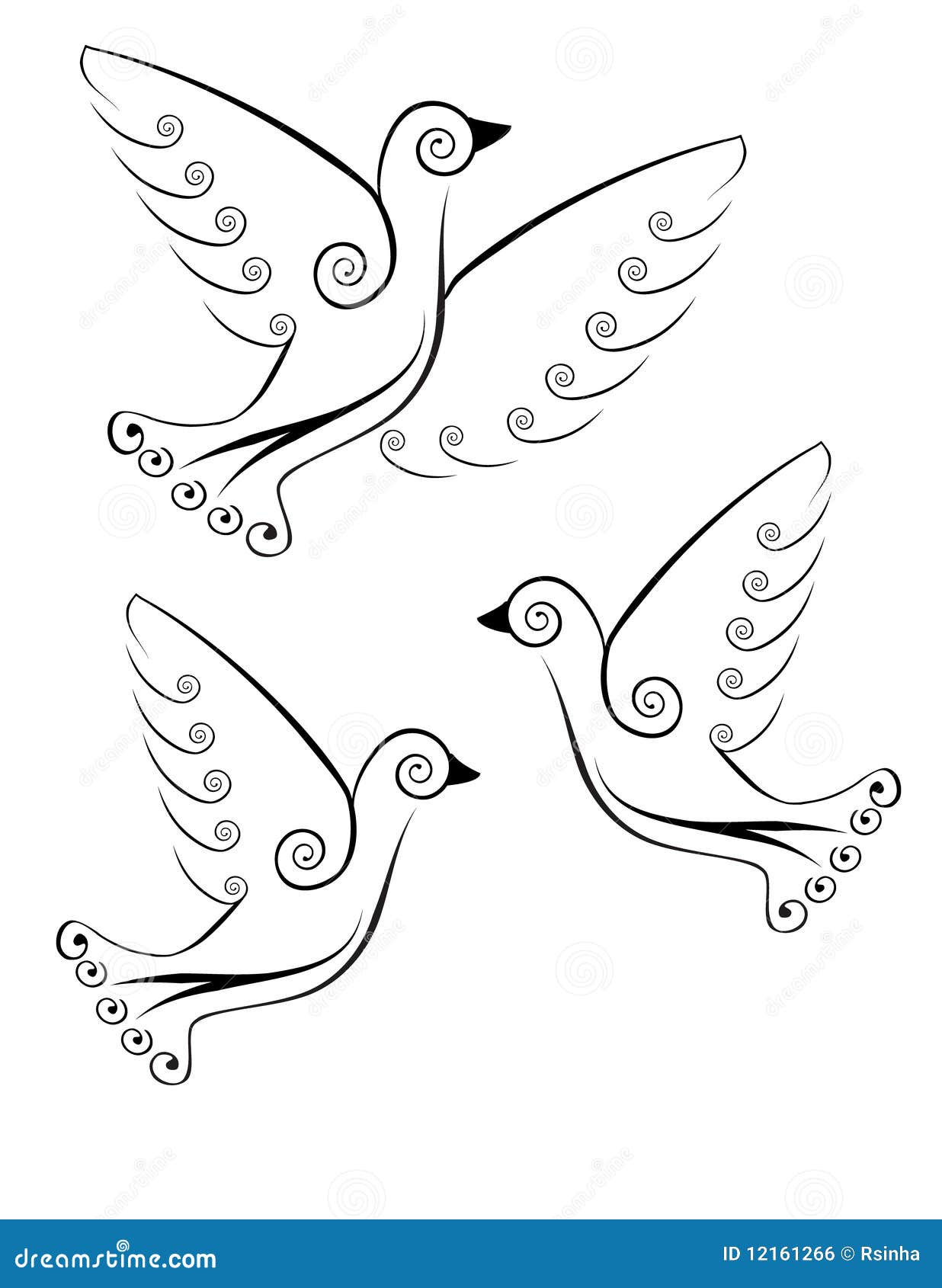 Birds stylized stock vector. Illustration of funky, nature - 12161266