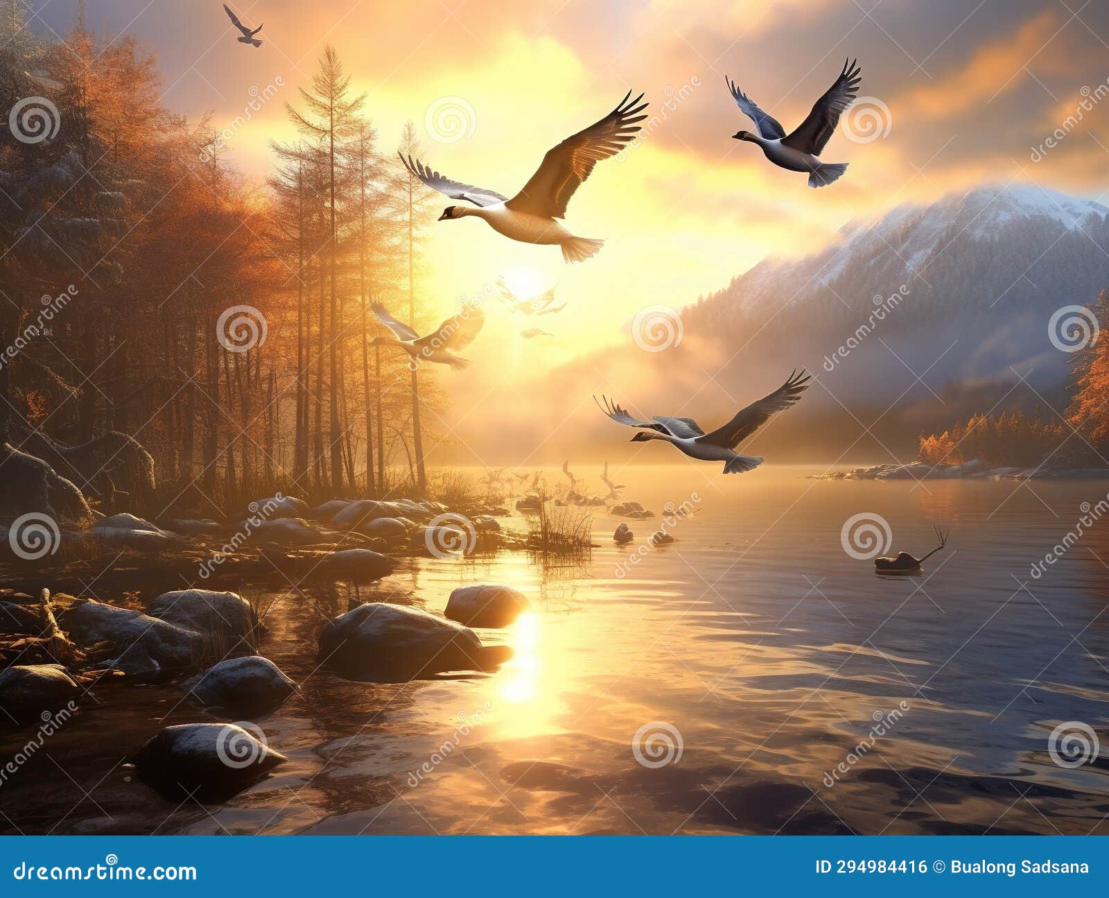 Birds taking off stock illustration. Illustration of tools - 294984416