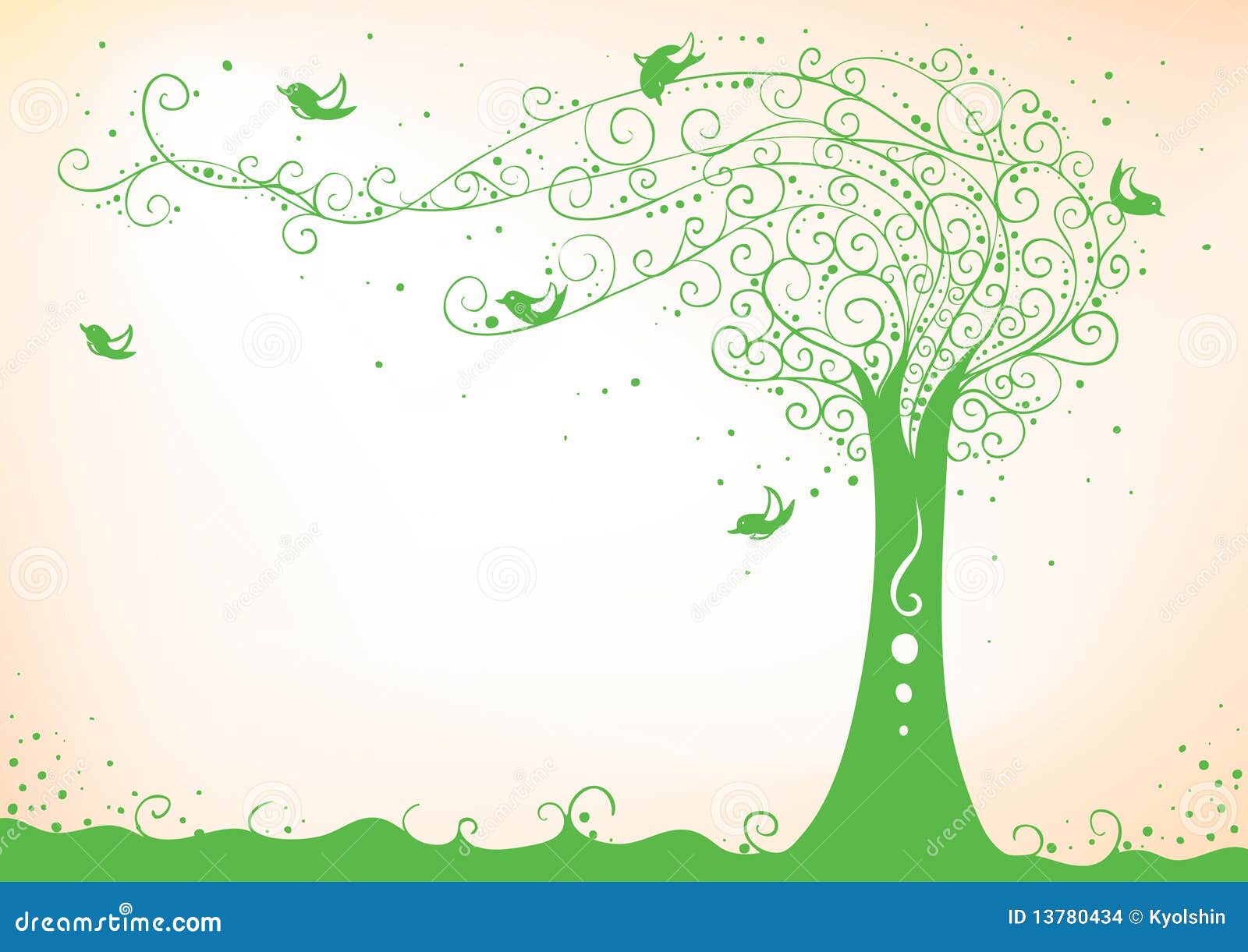 Birds with tree stock vector. Illustration of abstract - 13780434