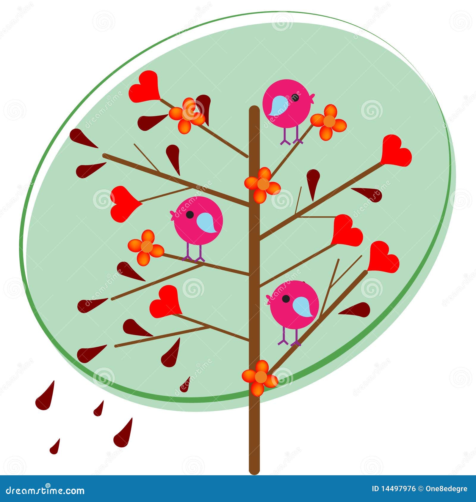 Birds on the tree stock vector. Illustration of sparrow - 14497976