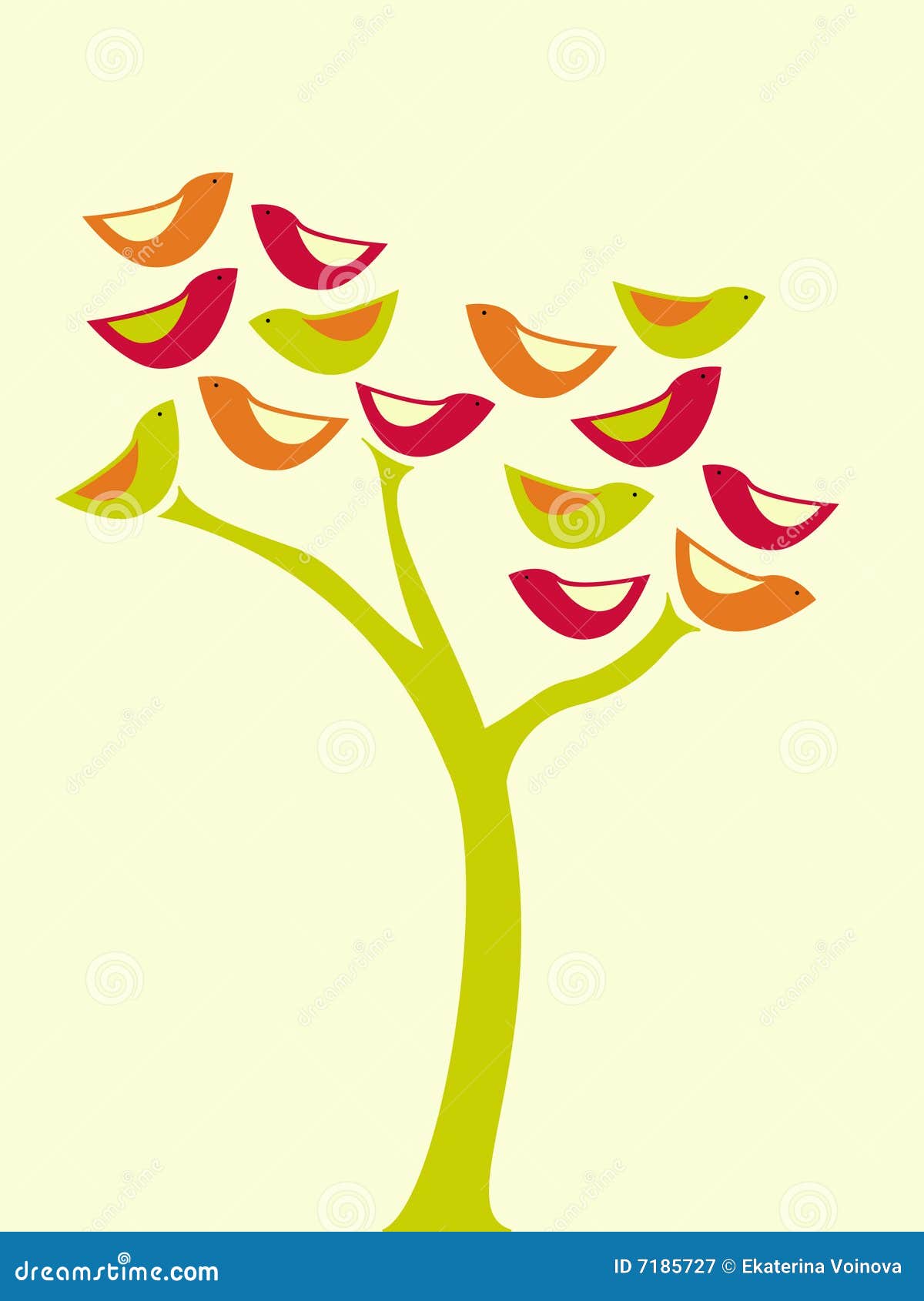 Birds At Tree Silhouettes Vector Illustration | CartoonDealer.com #81852346